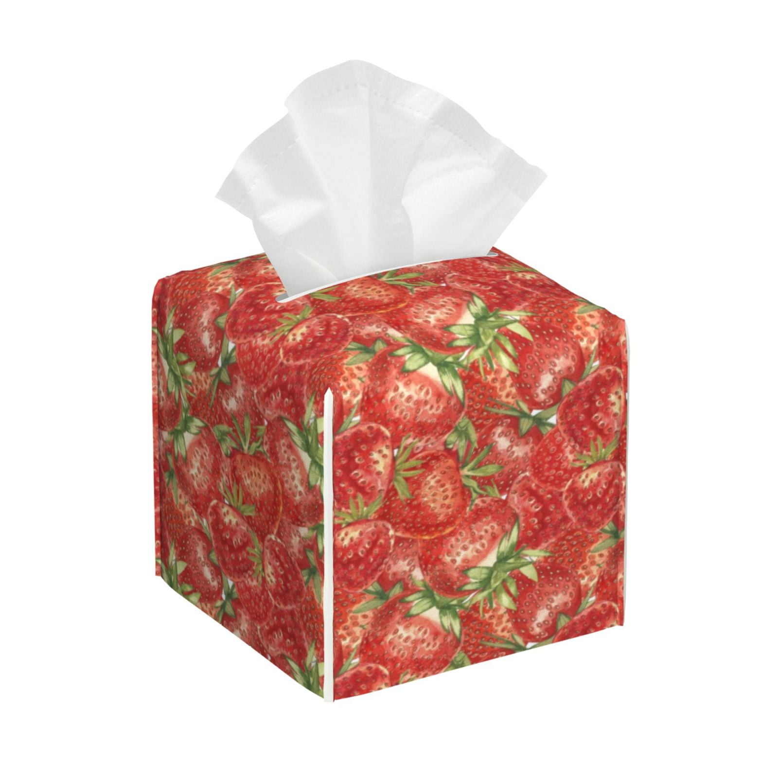 Lukts Strawberry for Leather Tissue Box Cover Square，Decorative Faux ...