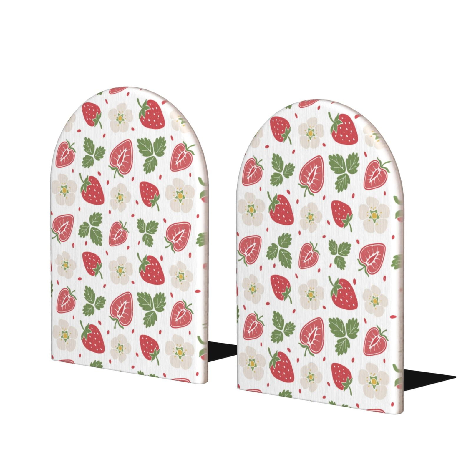 Lukts Strawberry for Wooden Bookends, Heavy Duty Metal Bookshelf ...