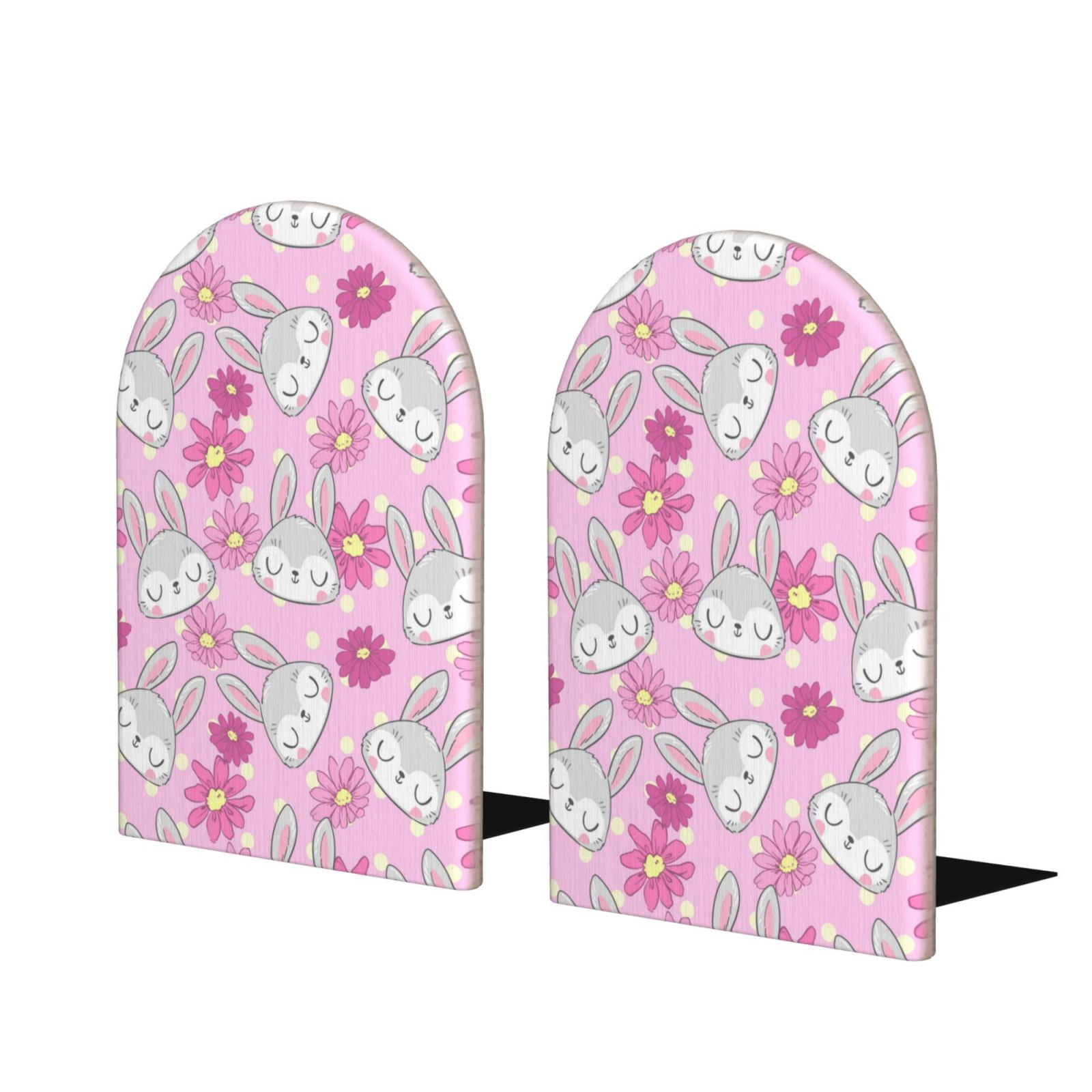 Lukts Sunflower Rabbit for Wooden Bookends, Heavy Duty Metal Bookshelf ...