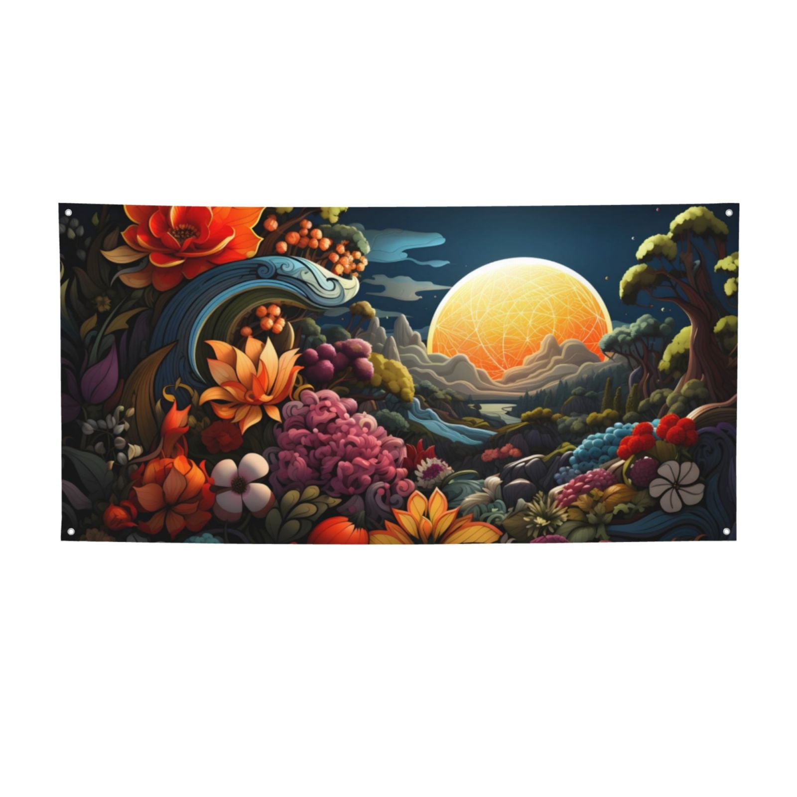 Lukts Sunset Floral Fantasy Landscape Print Banners and Signs for ...