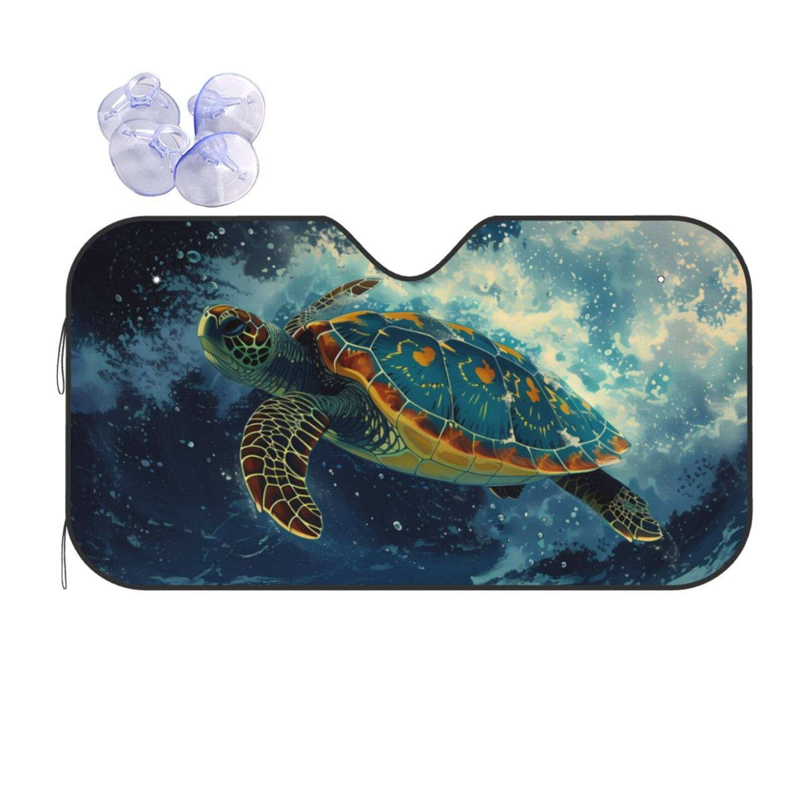 Lukts Surfing Turtle Car Windshield Sun Shade with Storage Pouch ...