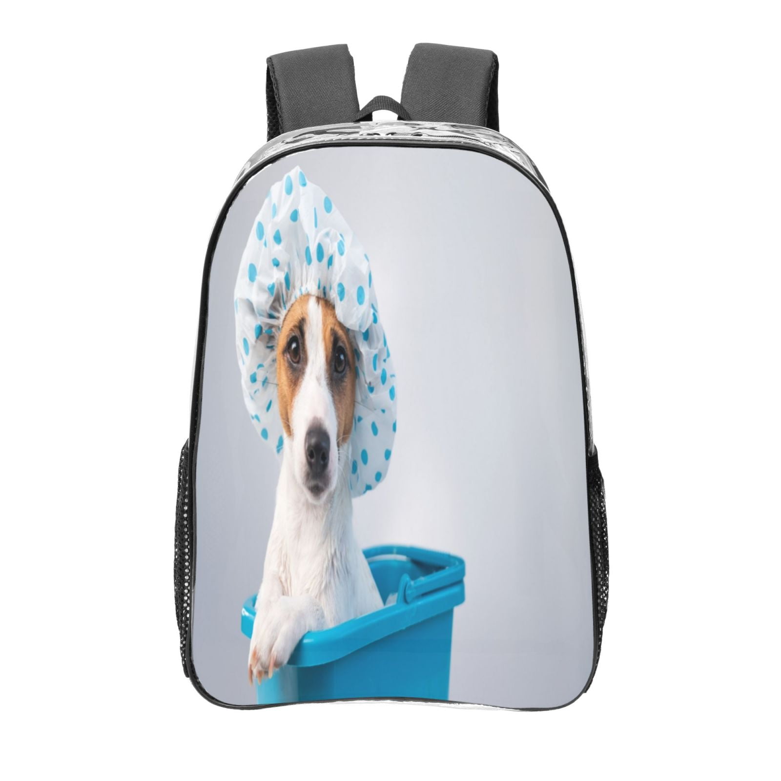 Lukts Terrier Takes A Bath With Shower Cap for 16-inch Transparent ...