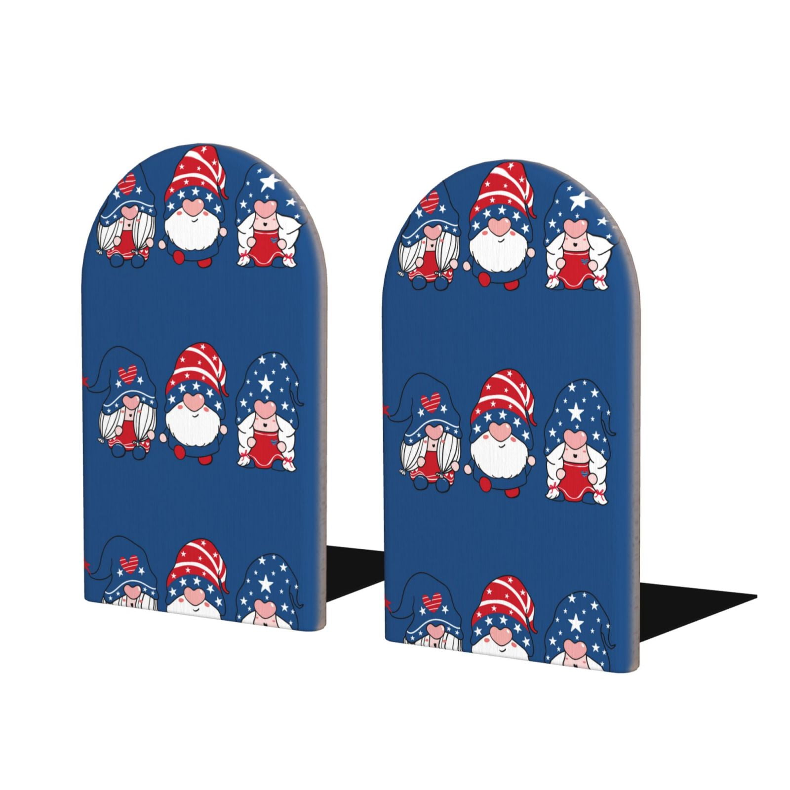 Lukts Three Gnome Independence Day Print Wood Bookends,Non-Skid Bookend ...
