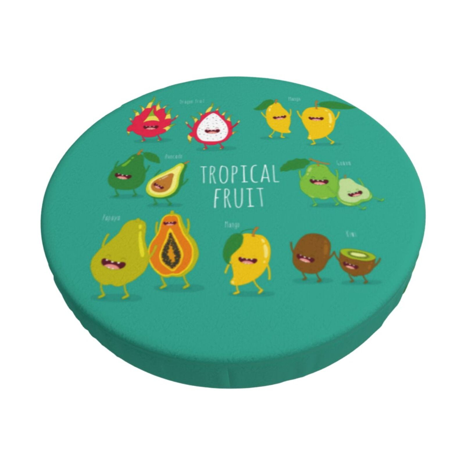 Lukts Tropical Fruit Bar Stool Covers 12"-14" Round Crease-Resistant ...
