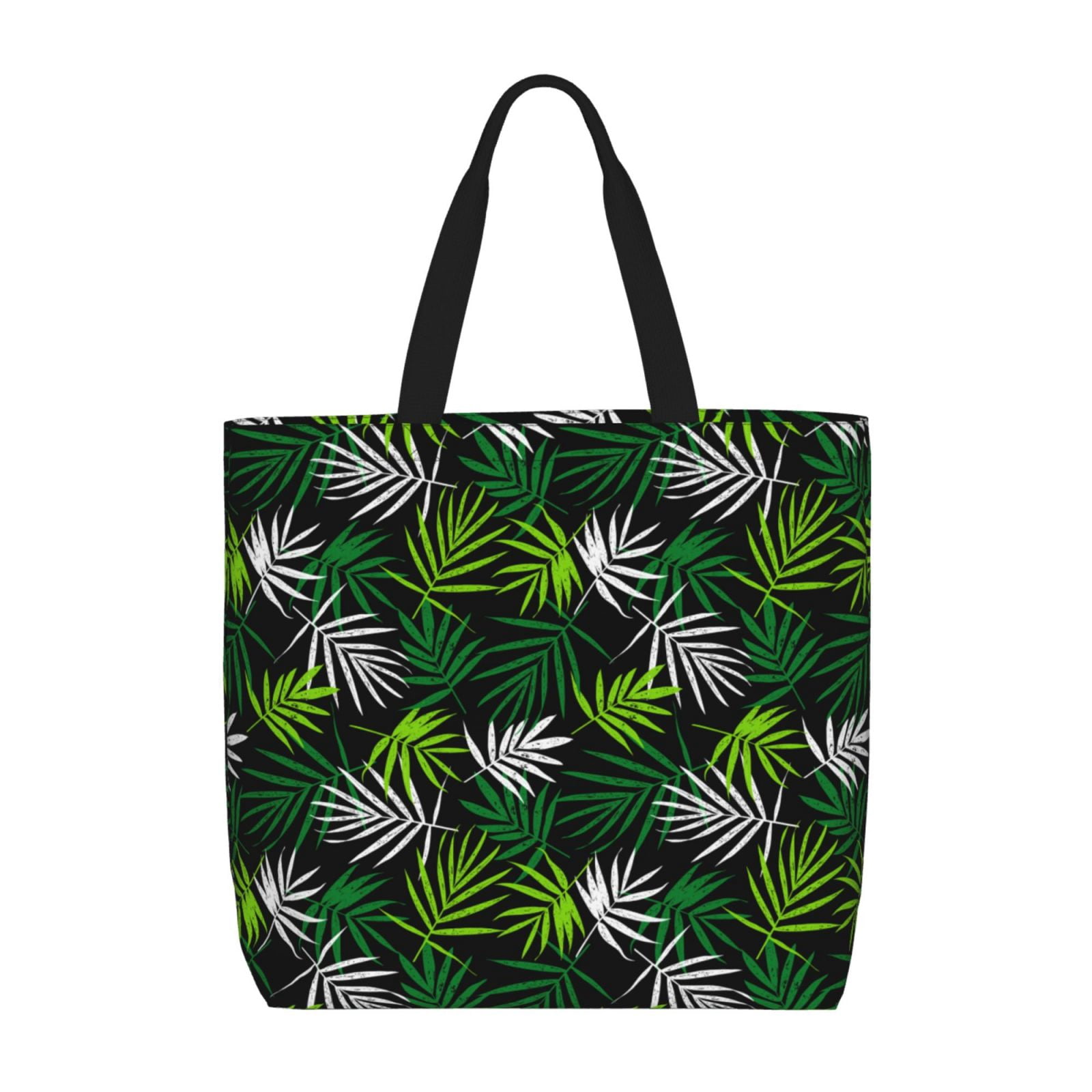 Lukts Tropical Leaves1 Tote Bag for Women with Zipper Pockets Reusable ...