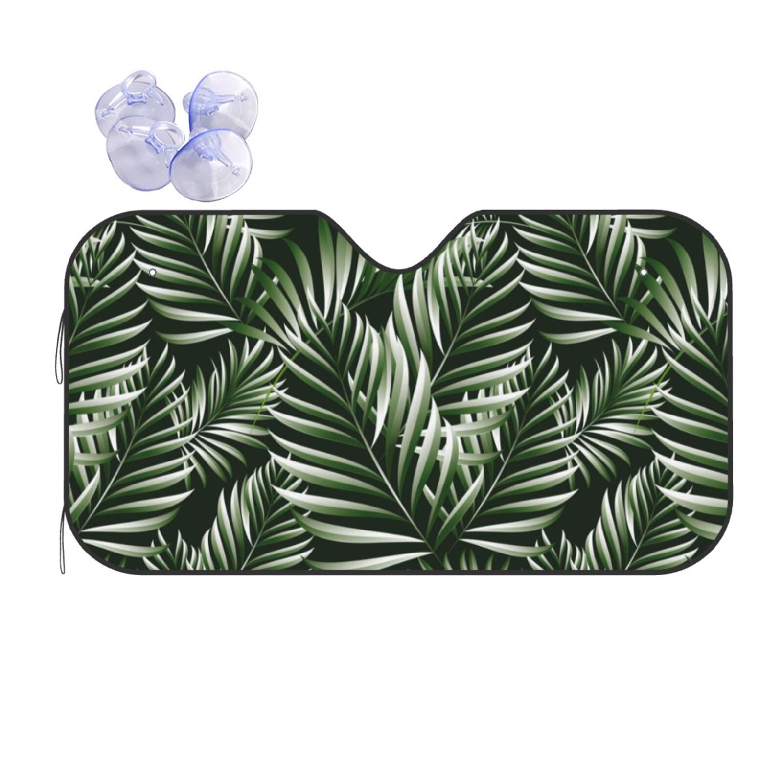 Lukts Tropical Palm Leaves1 Car Windshield Sun Shade With Storage Pouch ...