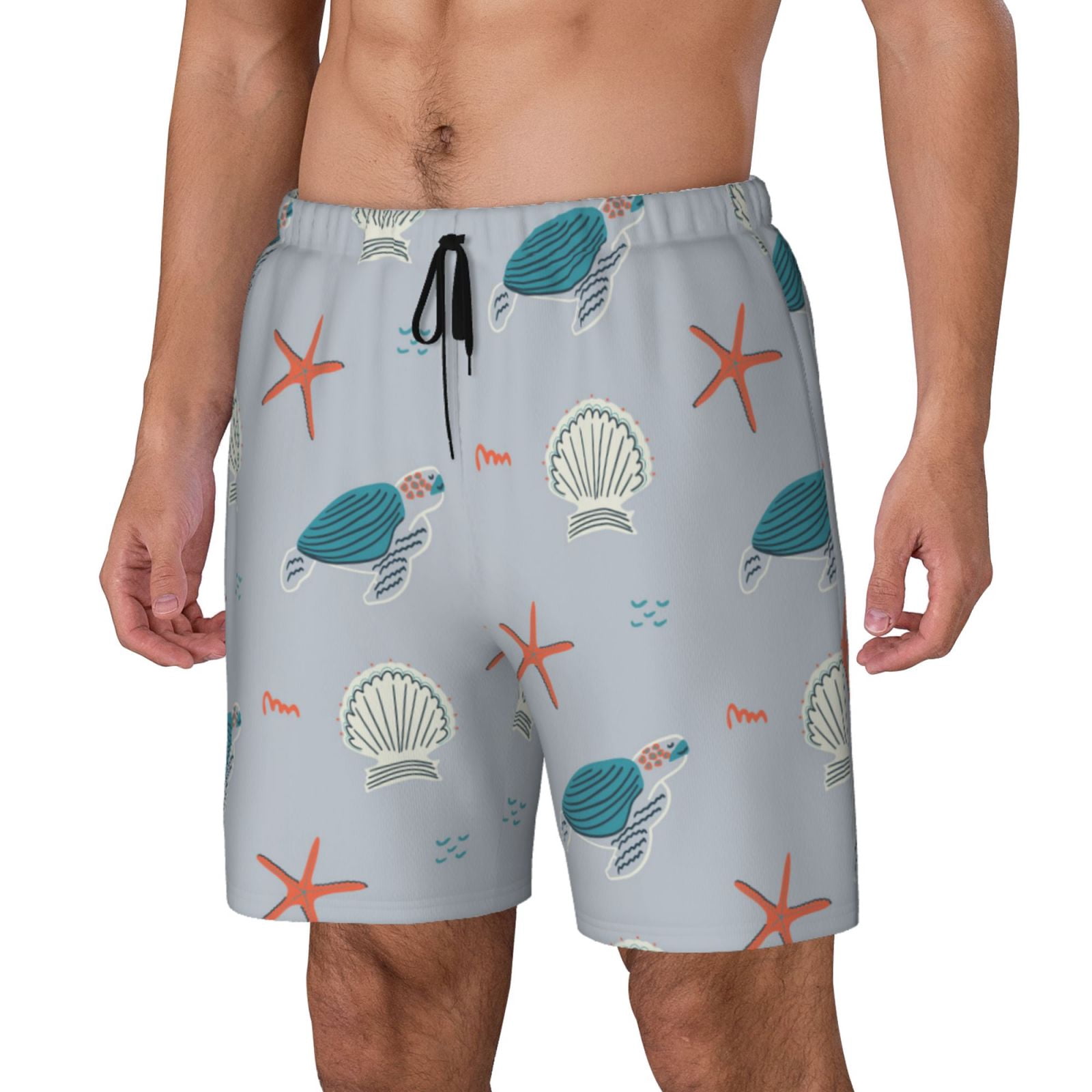 Lukts Turtles And Shells print Mens Swim Trunks Swim Shorts Quick Dry ...