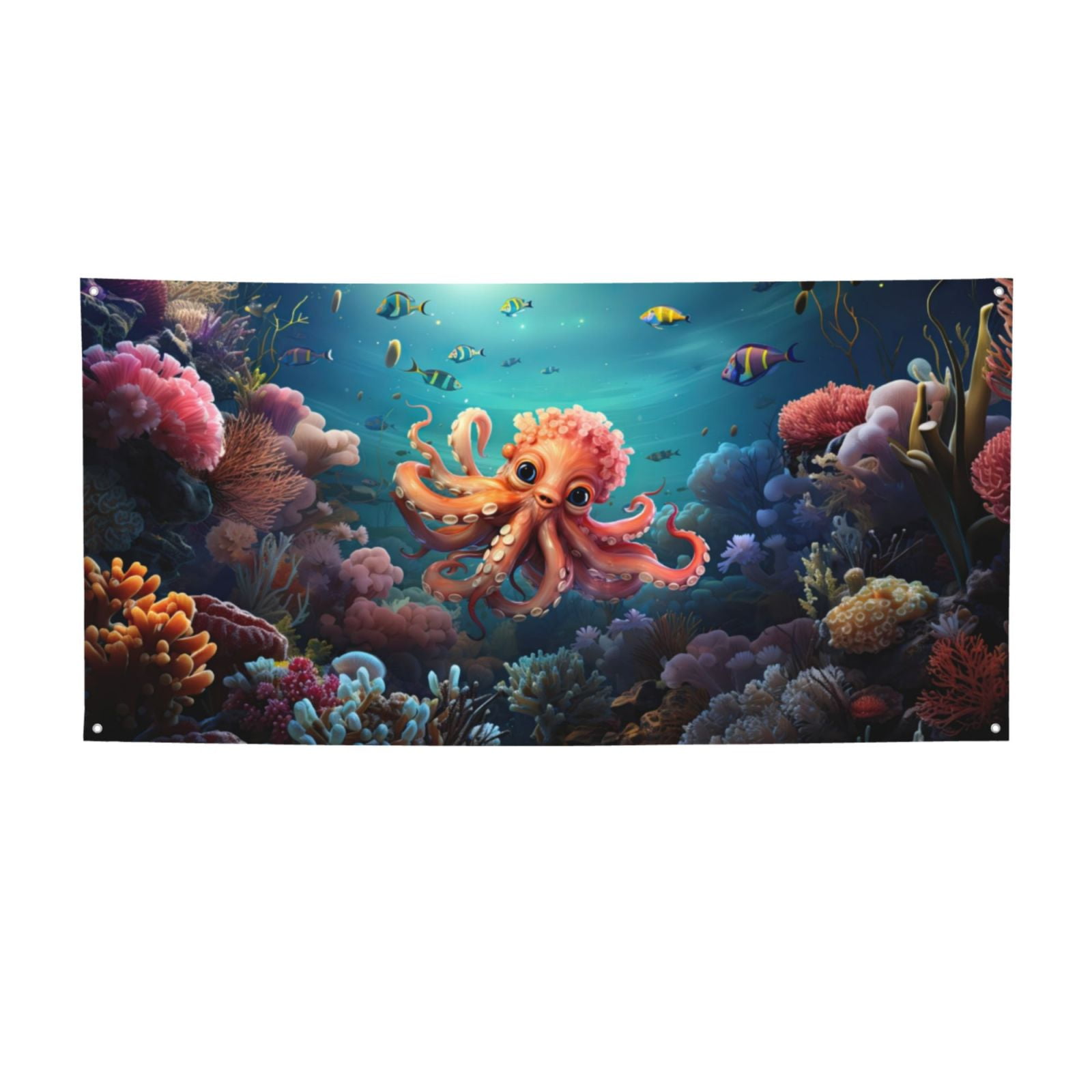 Lukts Underwater Plant Octopus Print Banners and Signs for Outdoor ...