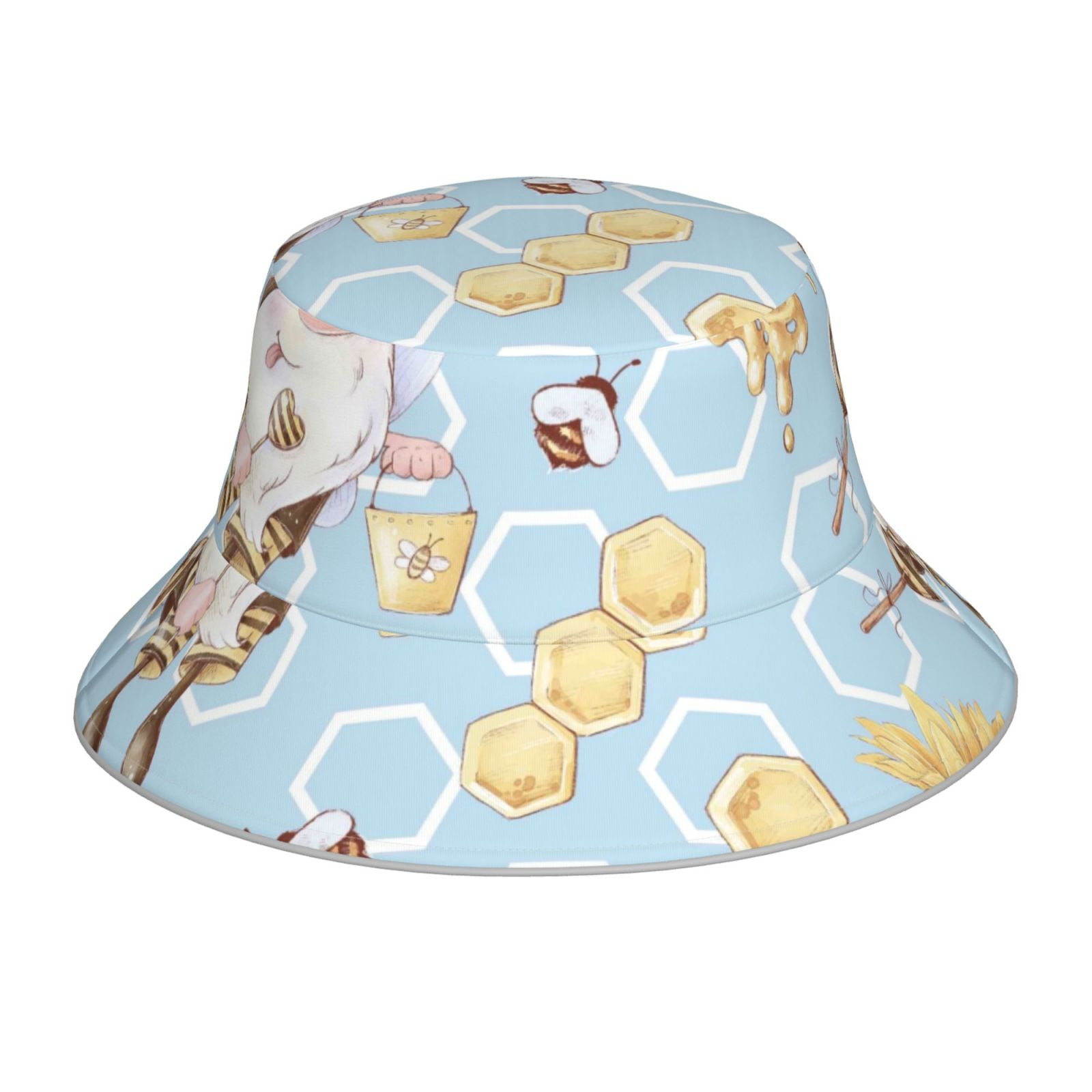 Lukts Unisex Cute Gnome Bee Collects Honey Print Double-Side-Wear Reversible Reflective Bucket ...