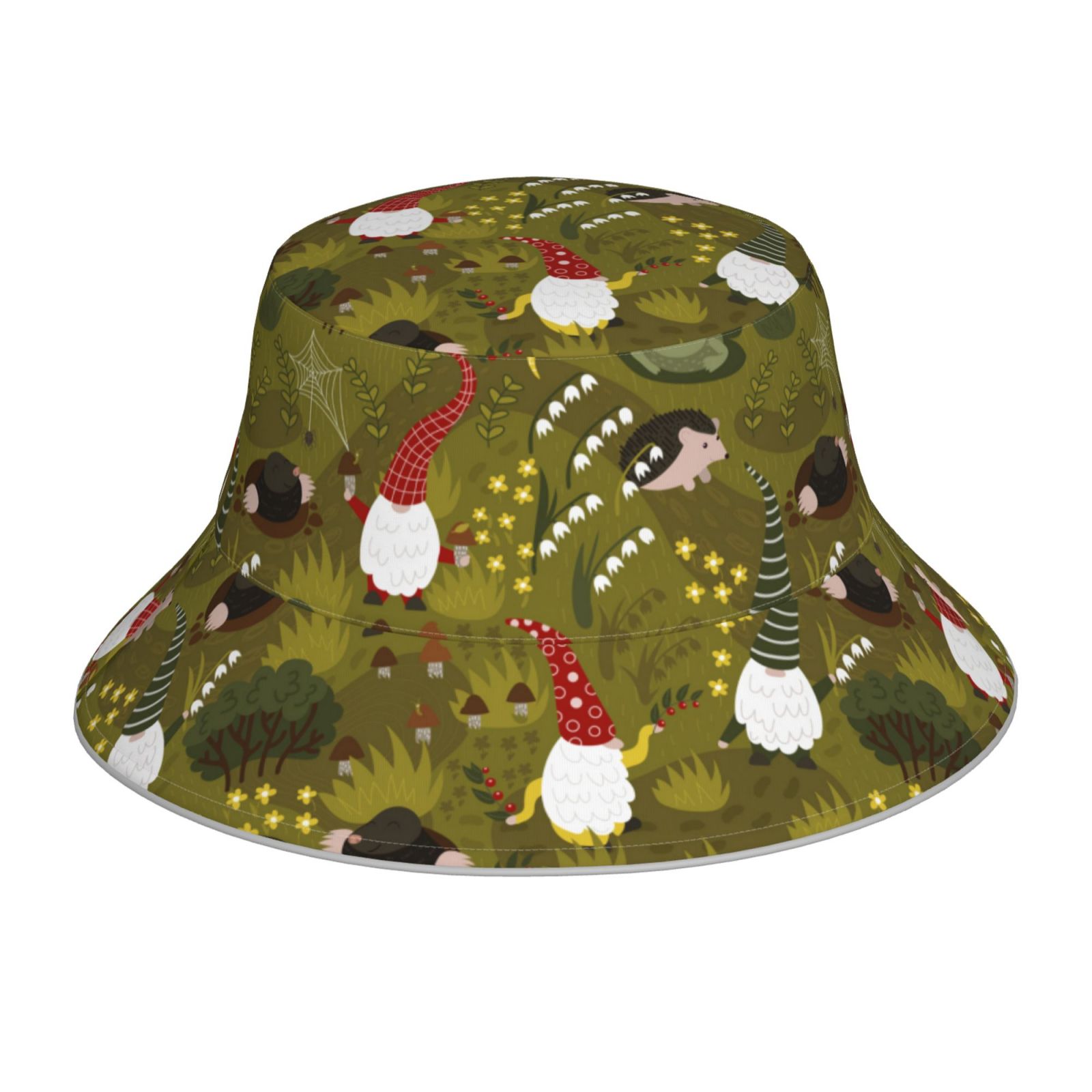 Lukts Unisex Gnomes Playing In The Garden Print Double-Side-Wear Reversible Reflective Bucket ...