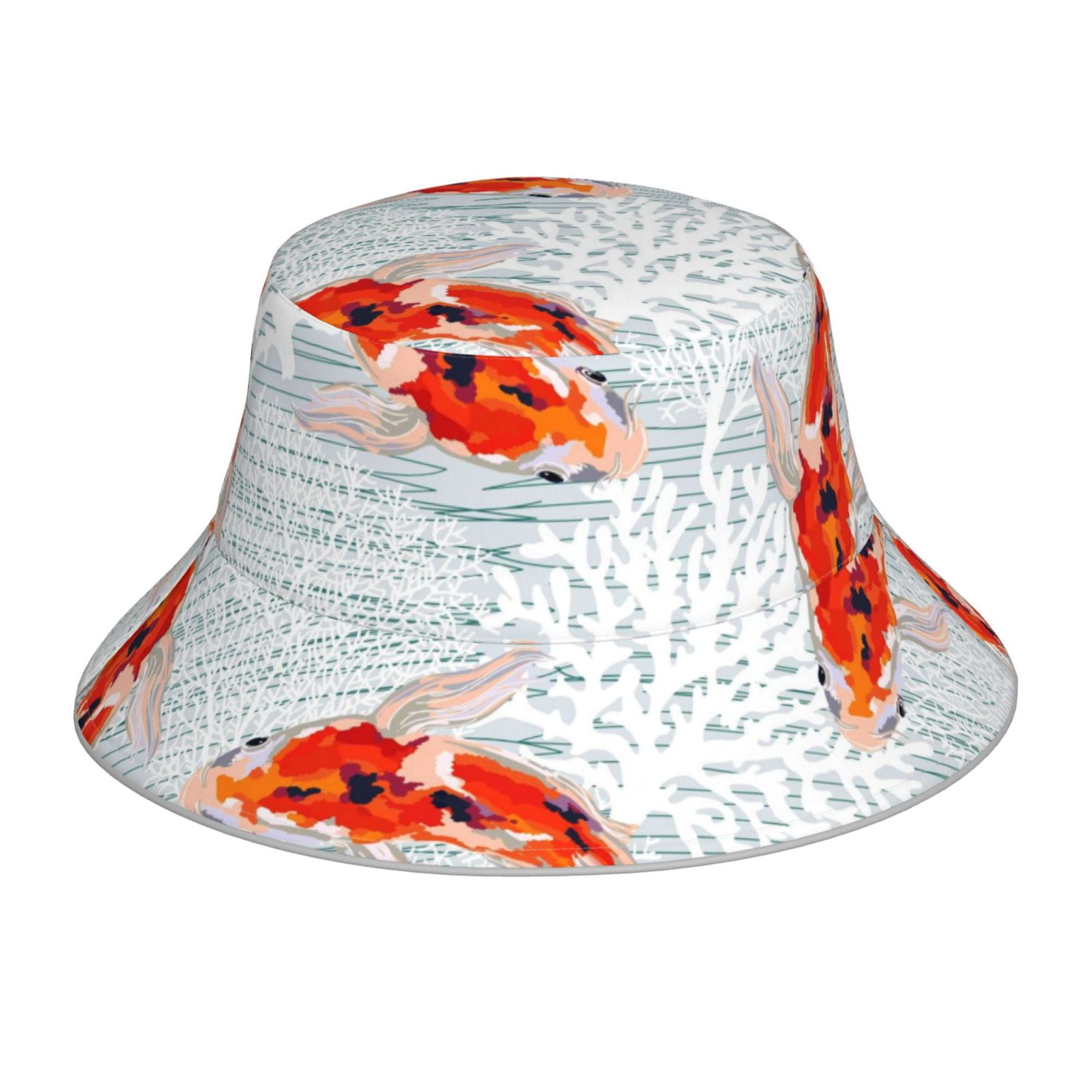 Lukts Unisex Koi Fish Corals,Spring Summer Print Double-Side-Wear ...