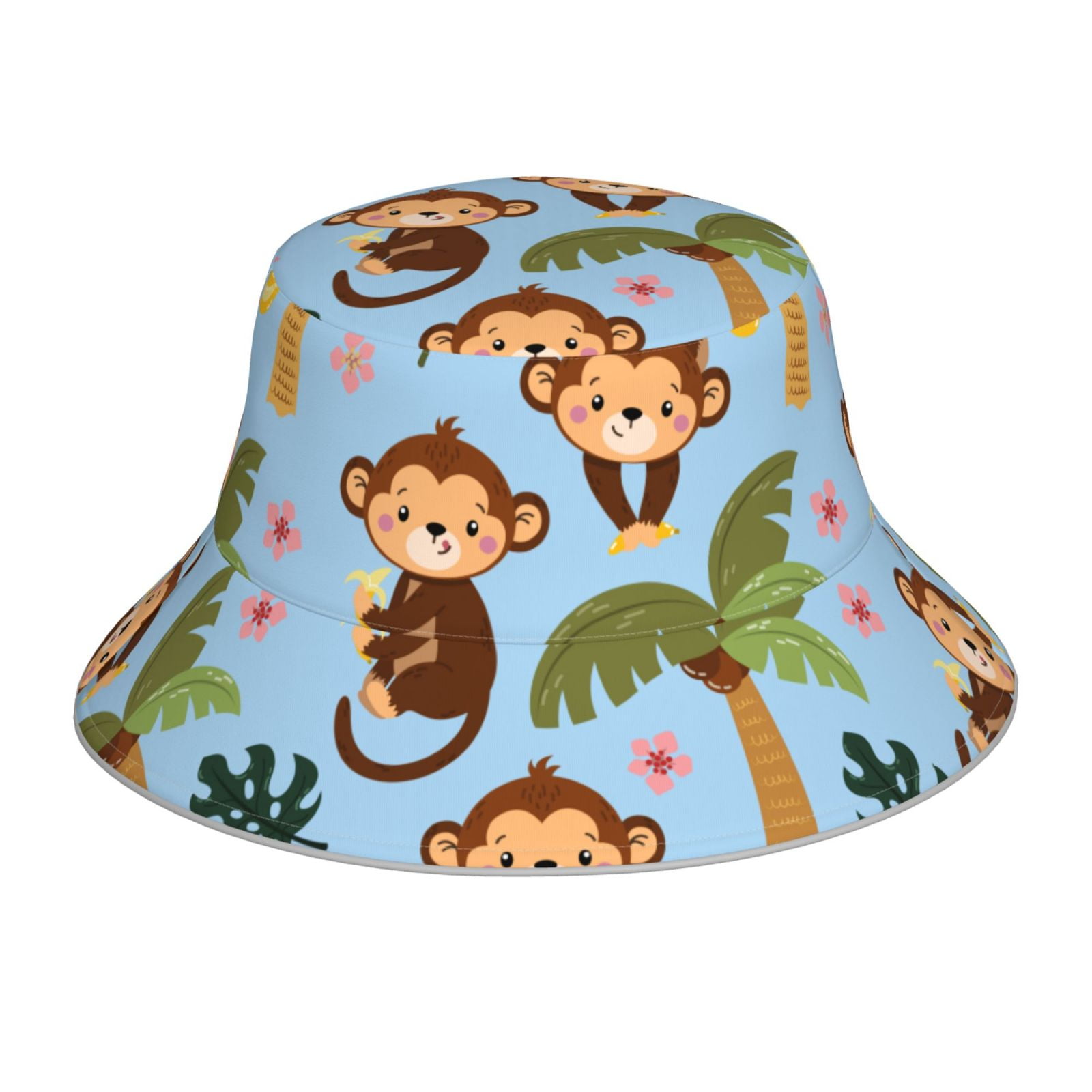Lukts Unisex Monkeys Swinging From Palms Print Double-Side-Wear ...