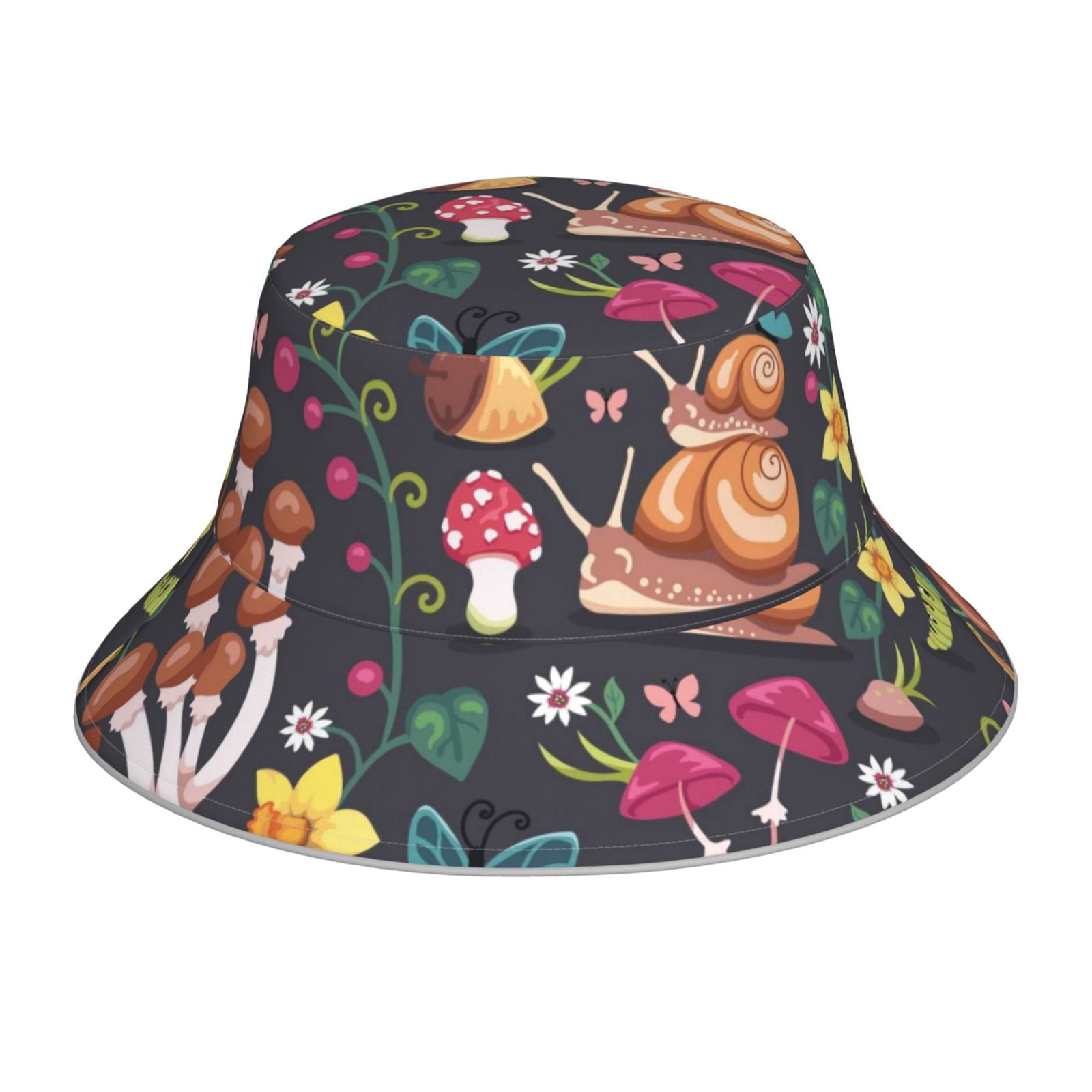 Lukts Unisex Mushrooms Snails Butterflies Print Double-Side-Wear ...