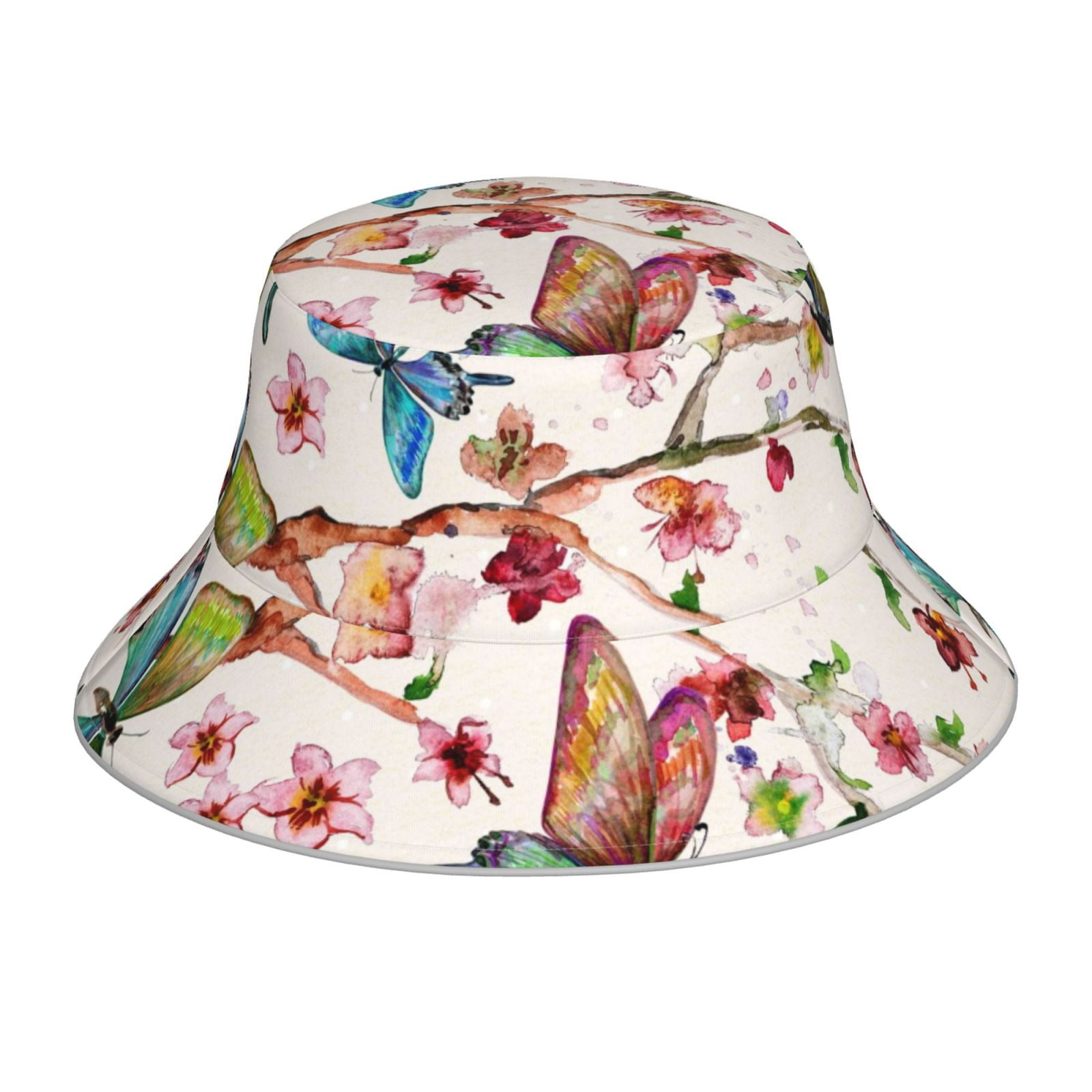 Lukts Unisex Watercolor Floral With Butterflies Print Double-Side-Wear ...
