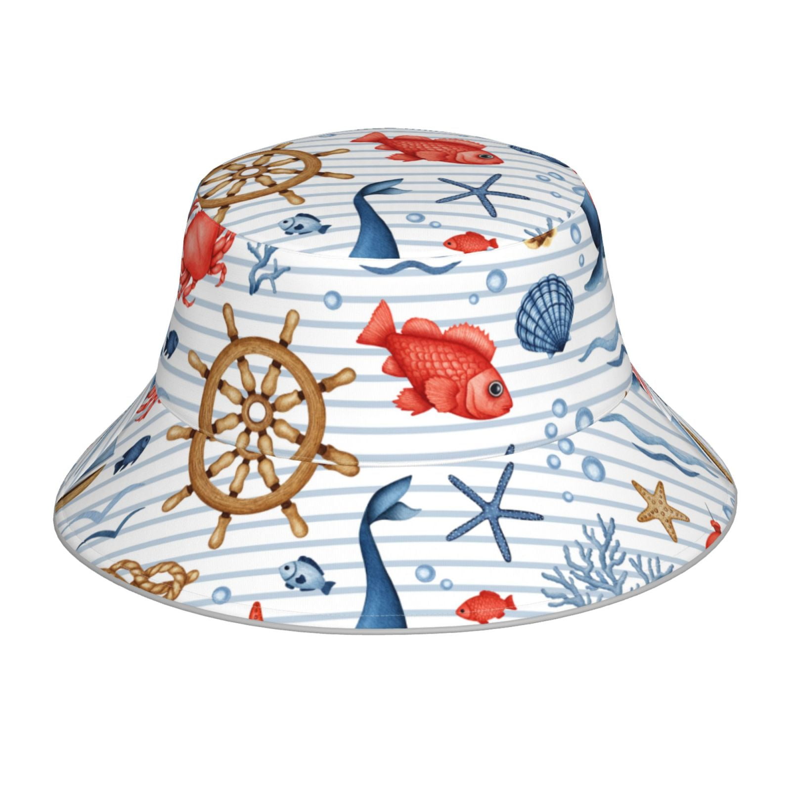 Lukts Unisex Watercolor Nautical Print Double-Side-Wear Reversible ...