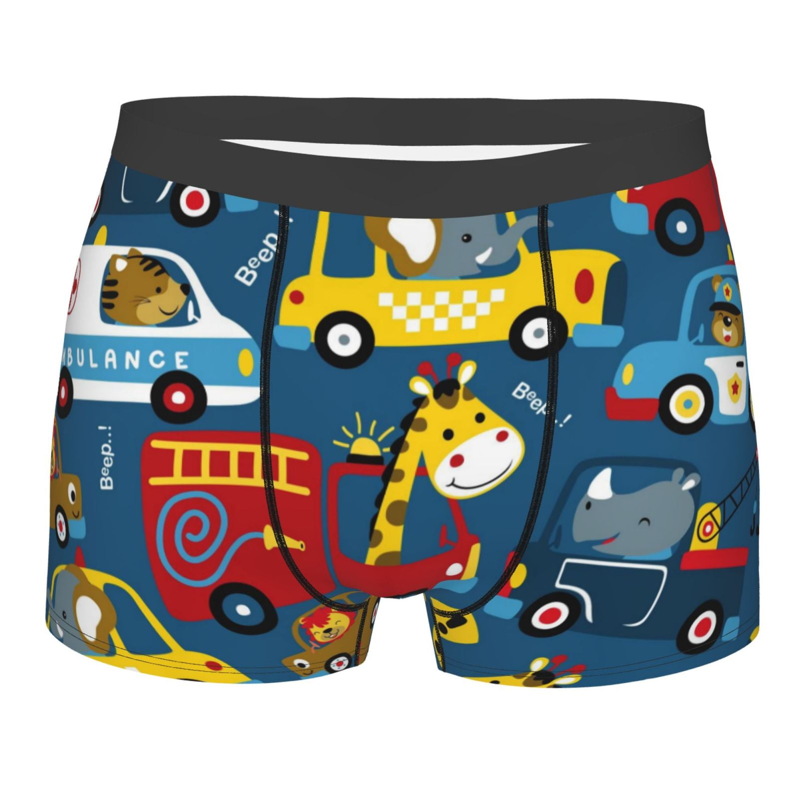 Lukts Vehicles Cartoon With Funny Drivers Men'S Underwear Covered ...