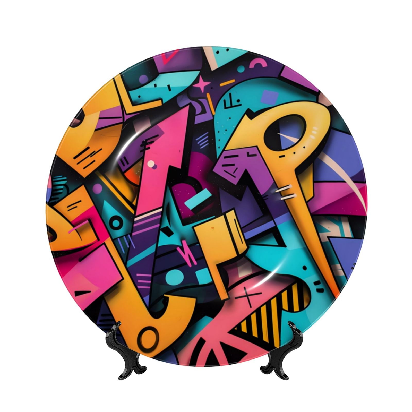 Lukts Vibrant Graffiti Urban Art for Bone China Decorative Plates ...