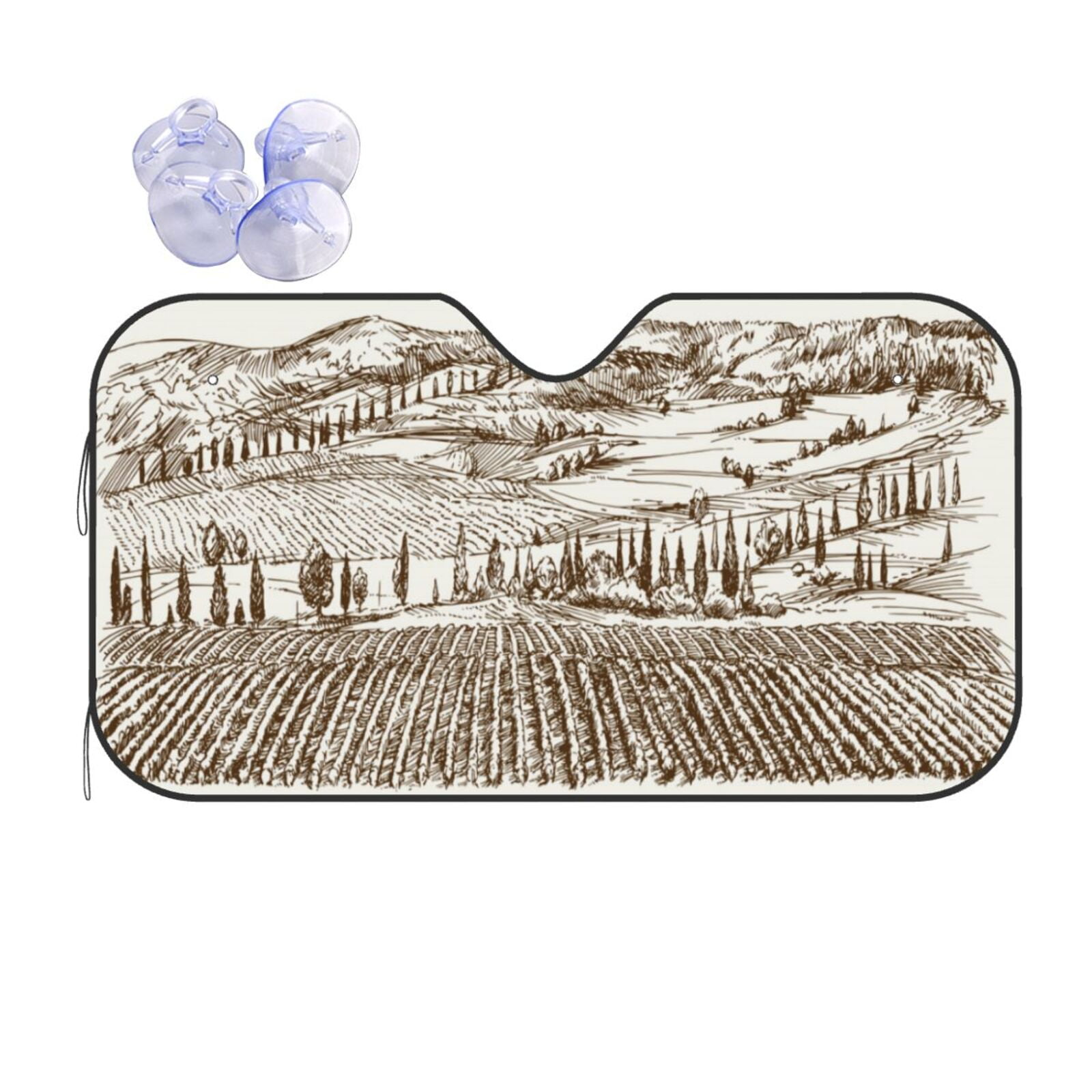Lukts Vineyard Landscape 1 Car Windshield Sun Shade With Storage Pouch ...