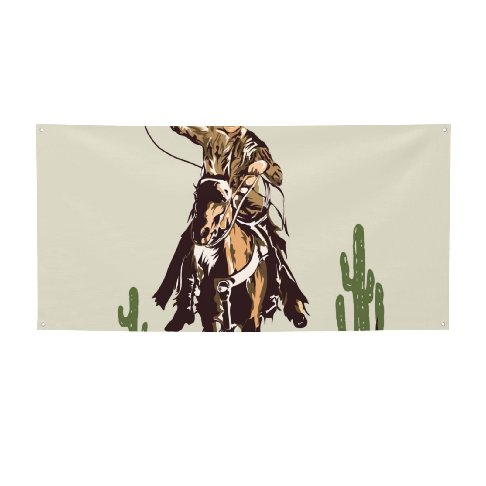 Lukts Vintage Cowboy Riding Horse Print Banners and Signs for Outdoor ...