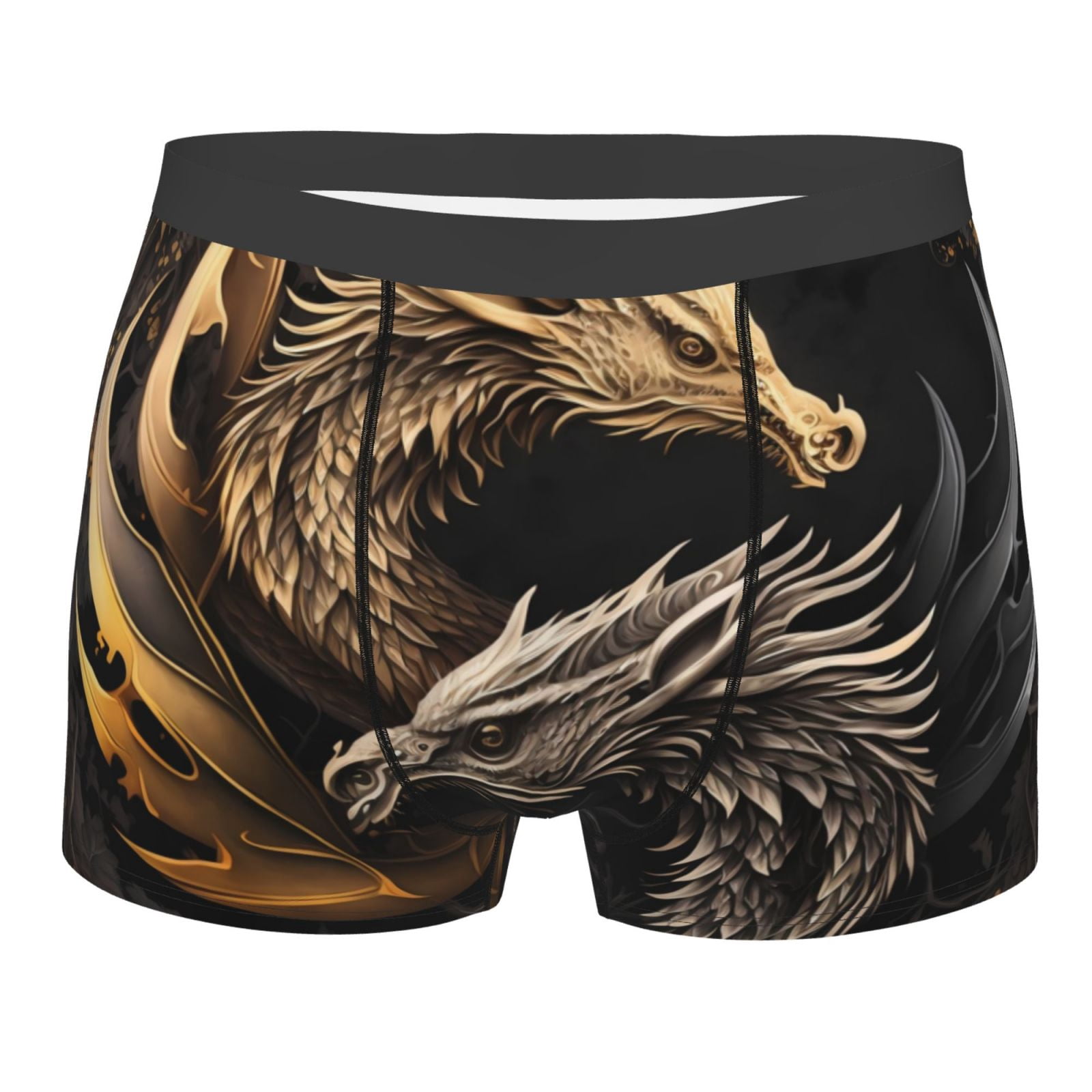 Lukts Vintage Metal Dragon Men's Underwear Covered Waistband Boxer ...
