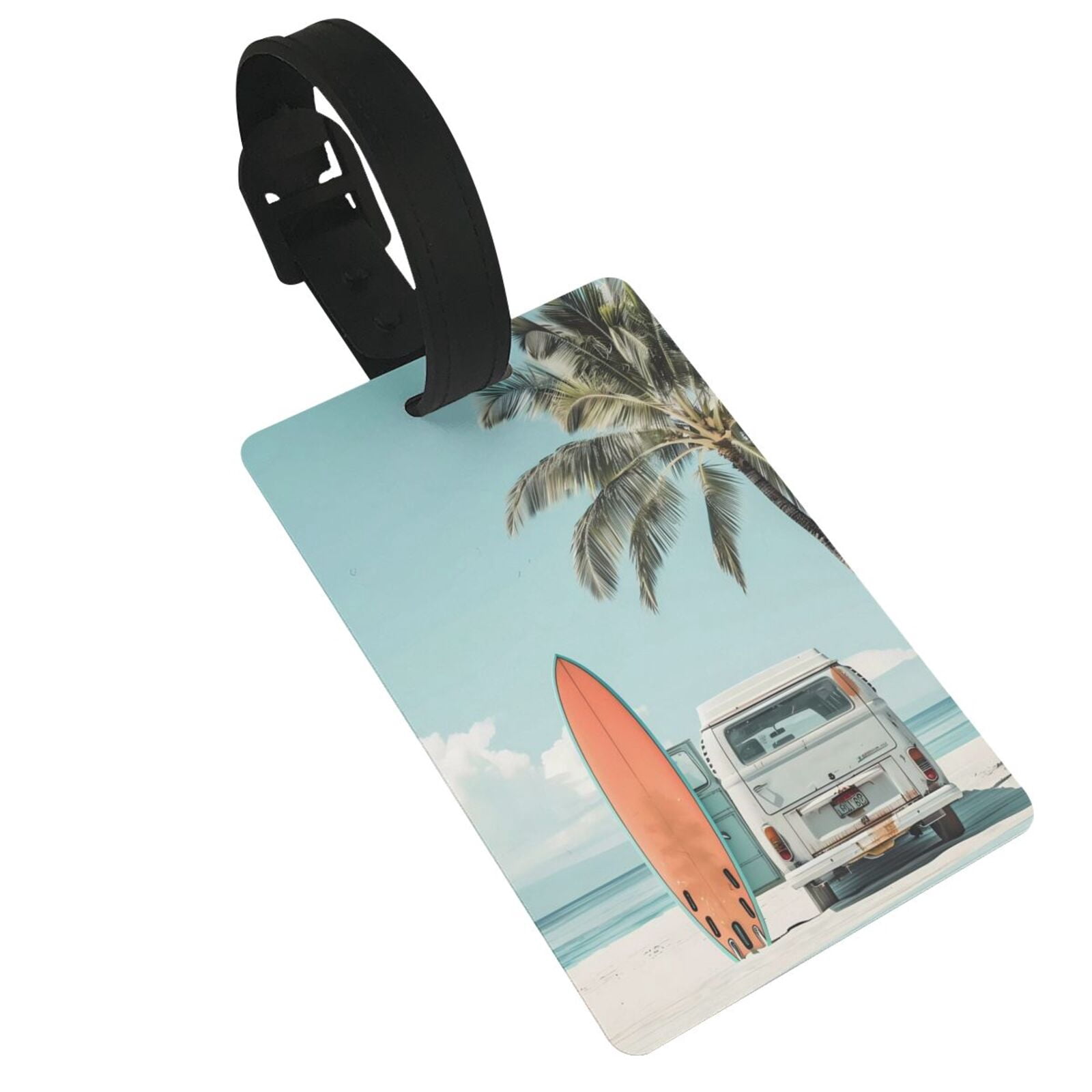 Lukts Vintage Surf Van Beach for Luggage Tag Hang Tag, PVC Travel Bag ...