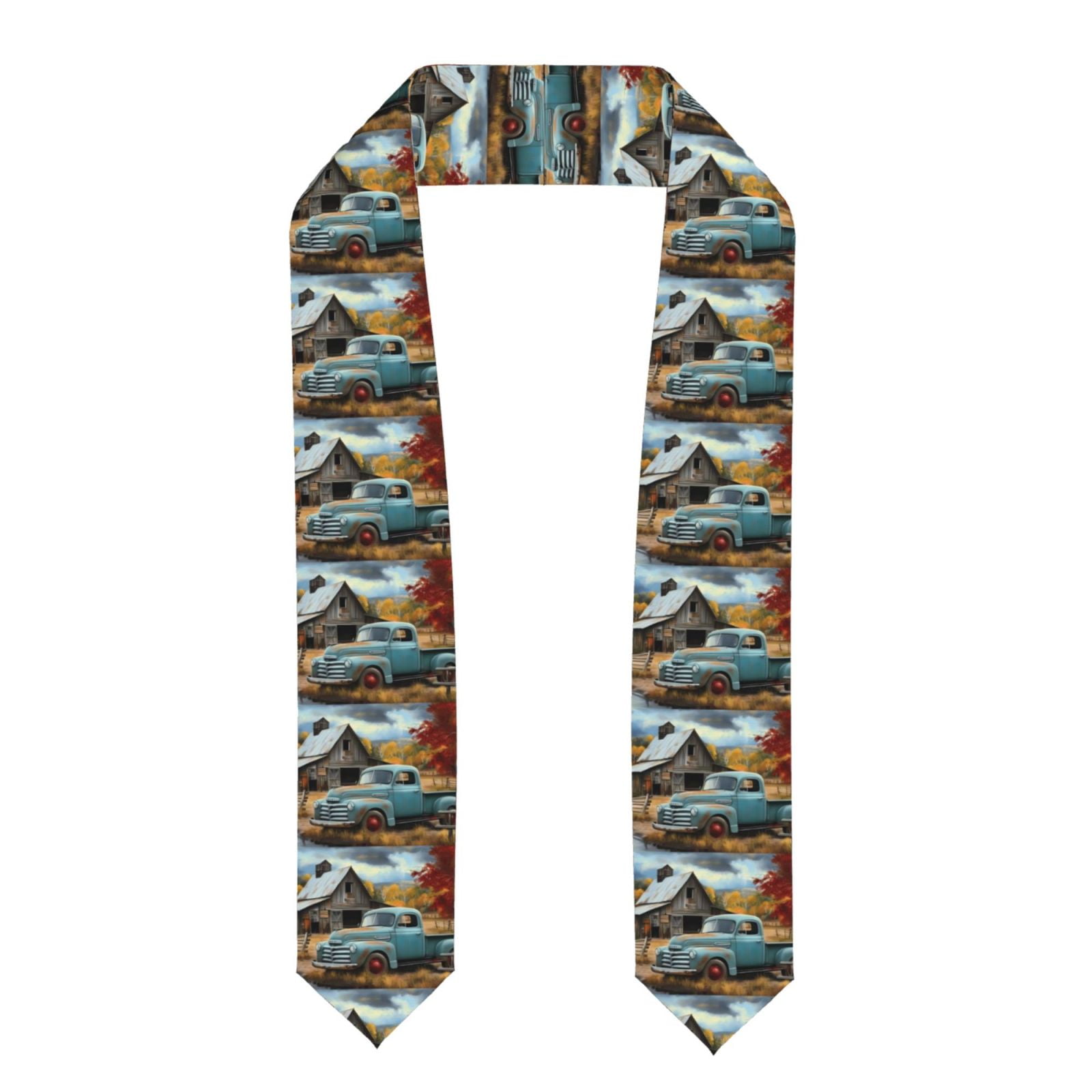 Lukts Vintage Truck Farm Scene for Graduation Shawl Ribbon, Unisex 36x5 ...