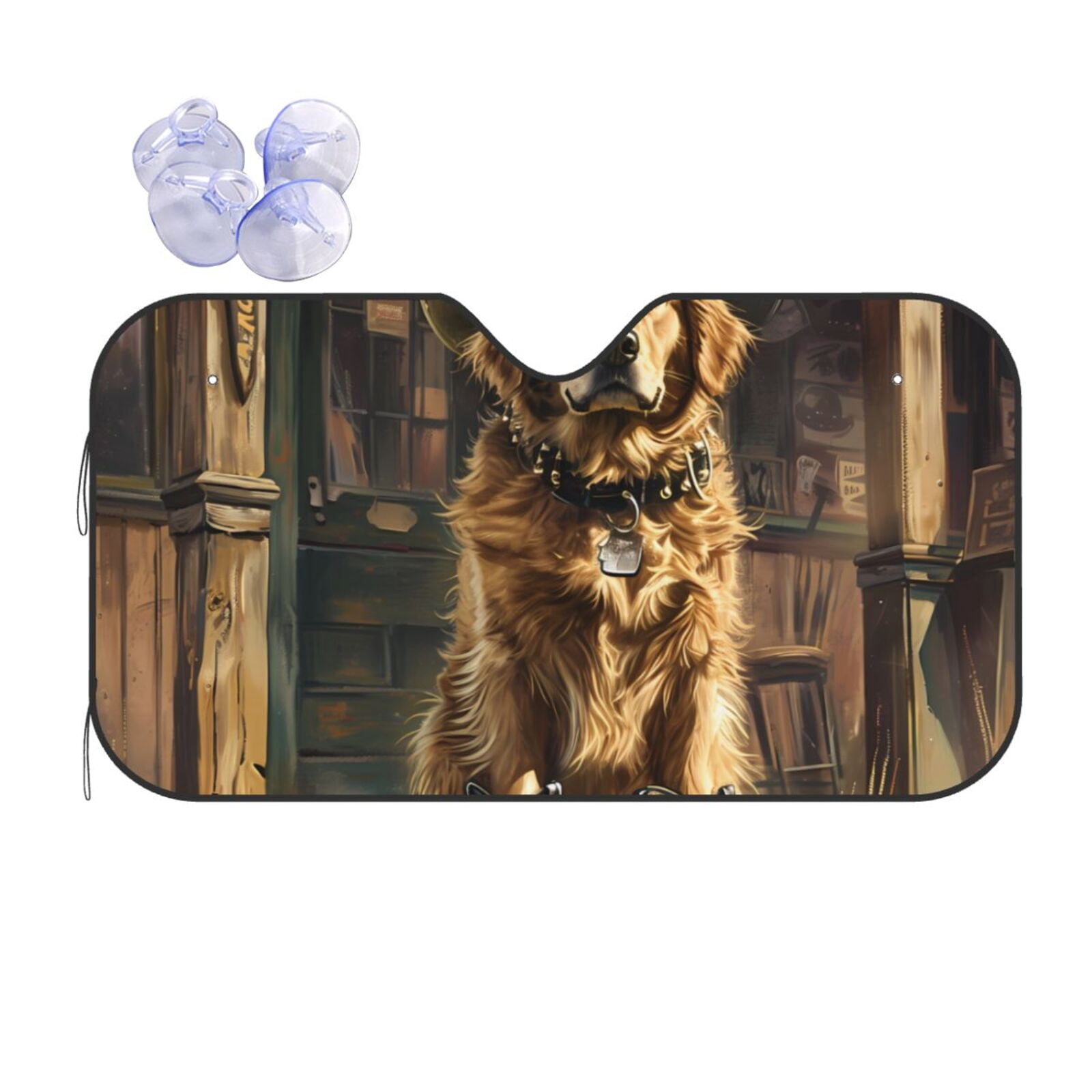 Lukts Western Cowboy Golden Retriever Car Windshield Sun Shade with ...