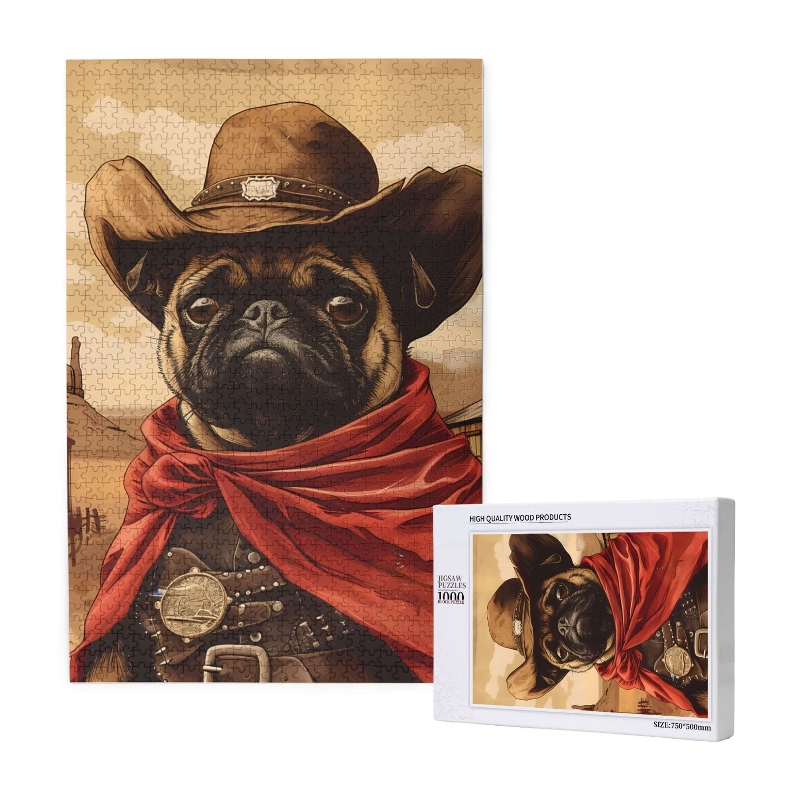 Lukts Western French Bulldog Cowboy for Jigsaw Puzzles,Puzzles for ...