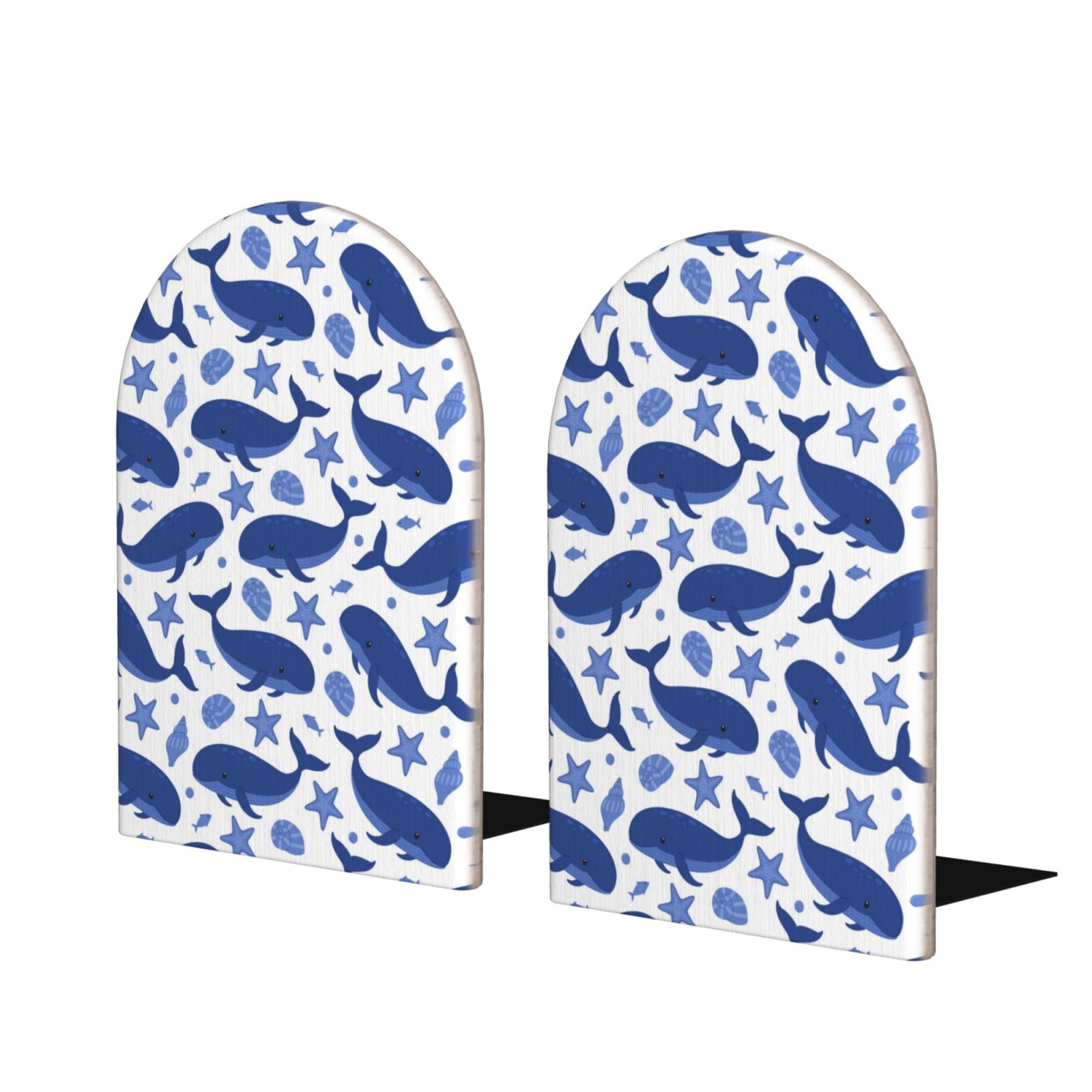 Lukts Whale for Wooden Bookends, Heavy Duty Metal Bookshelf Suitable ...