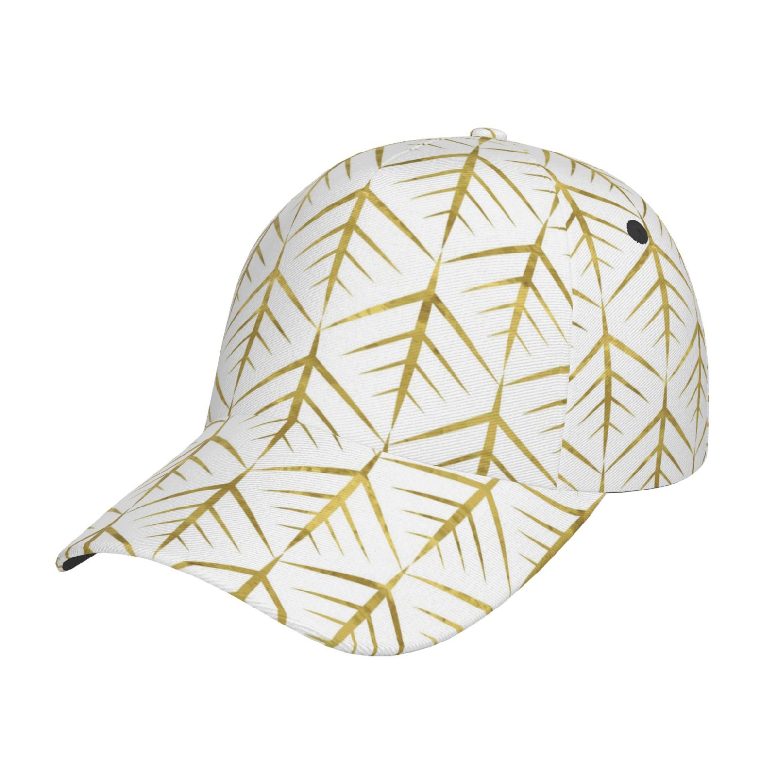 Lukts White And Gold Geometry Cap Hat for Men/Women,Unstructured/Cotton ...