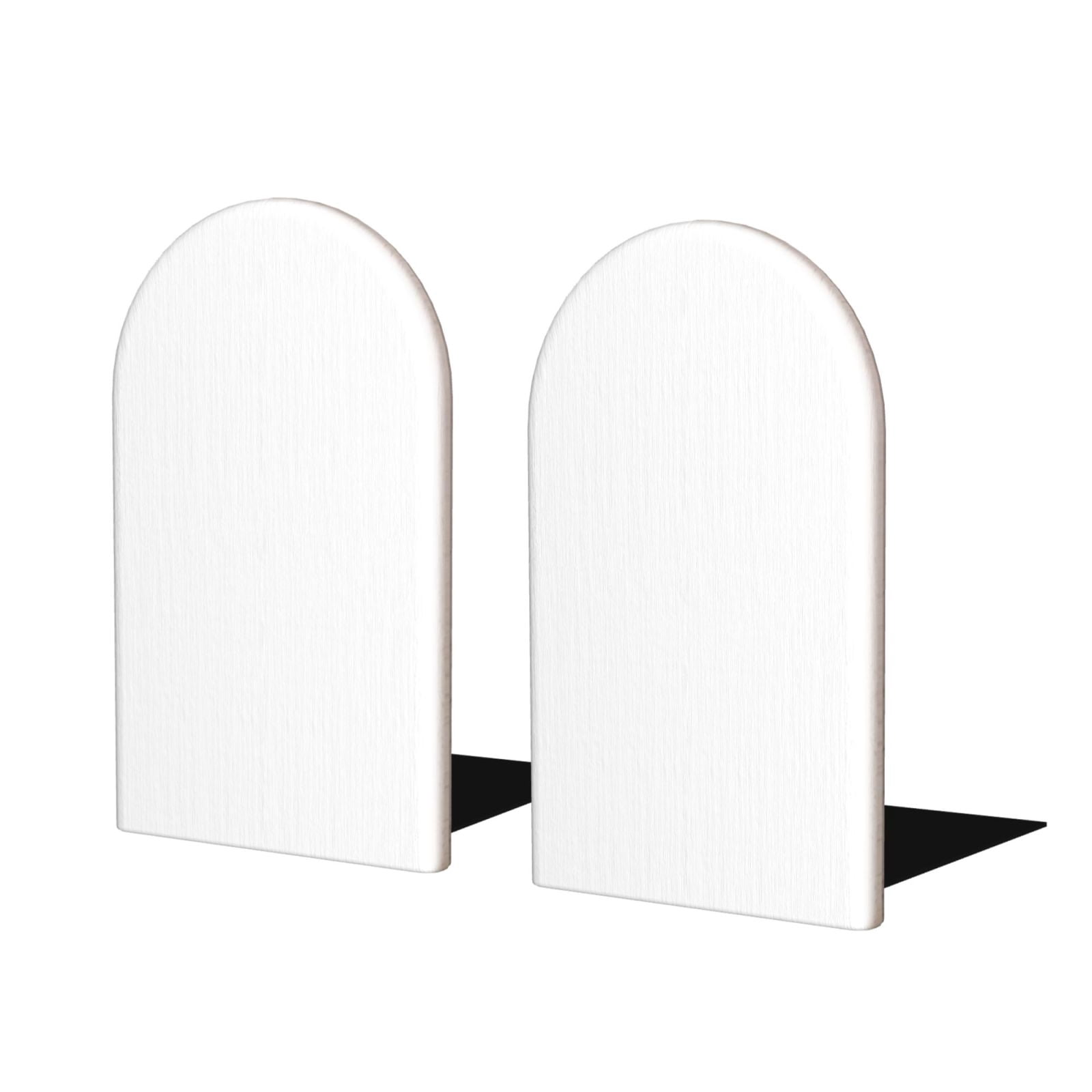 Lukts White Print Wood Bookends,Non-Skid Bookend for Shelves,Heavy Duty ...