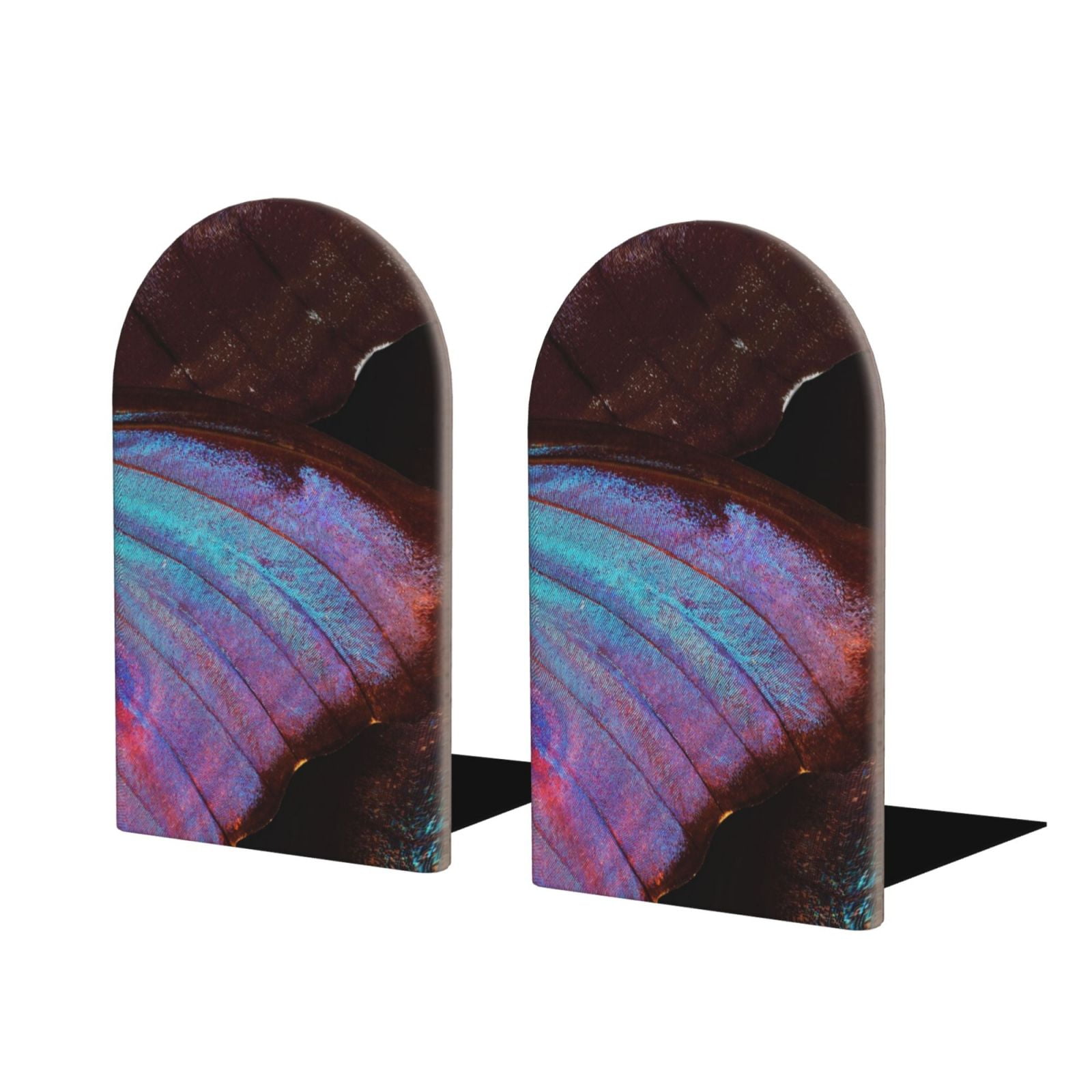 Lukts Wings Of A Butterfly Print Wood Bookends,Non-Skid Bookend for ...