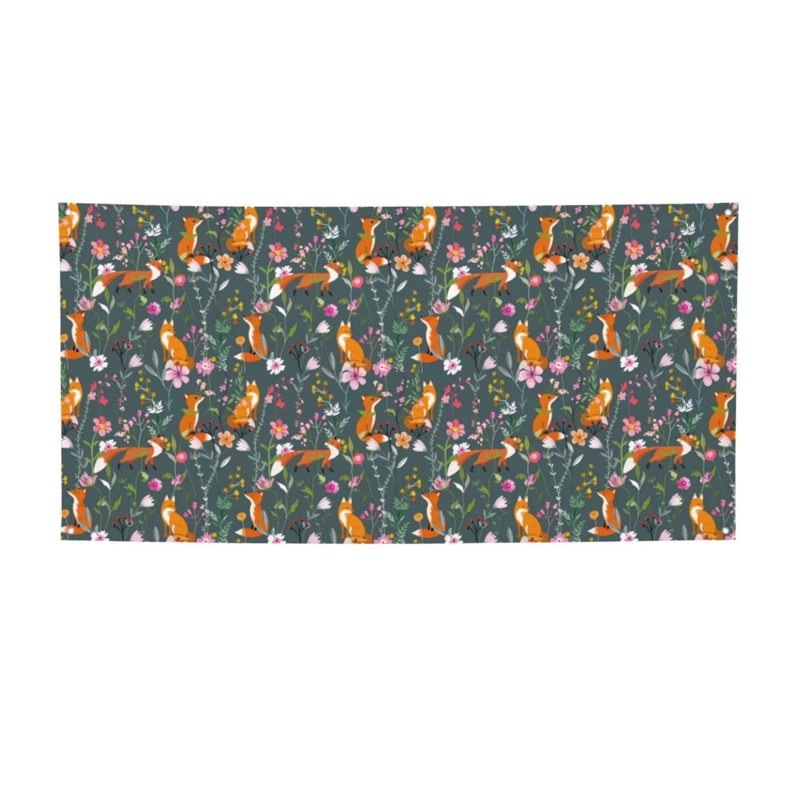 Lukts Wolf Fox In Flower Forest Print Banners and Signs for Outdoor ...