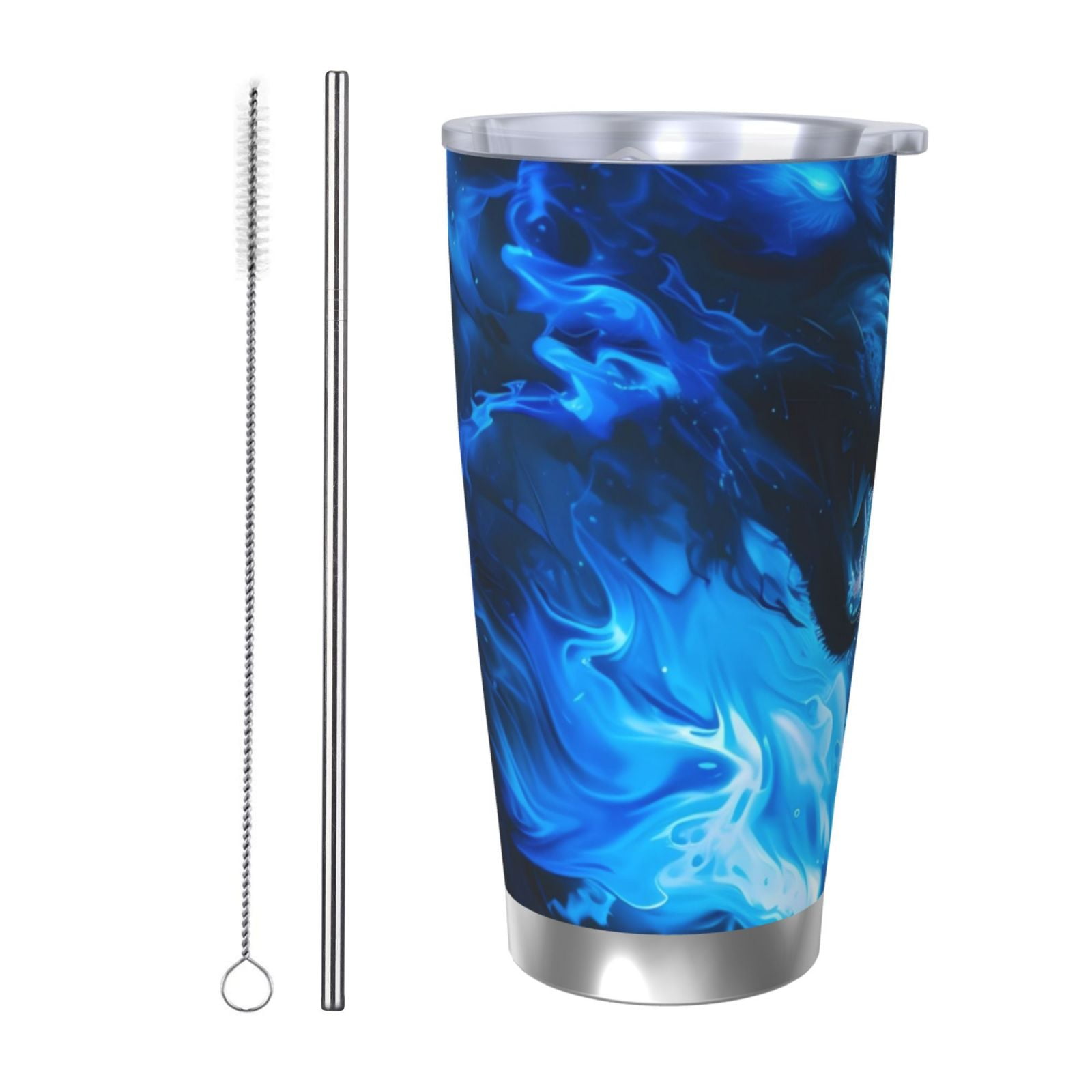 Lukts Wolf for 20OZ Car Cup, Stainless Steel Direct Drinking Straw ...