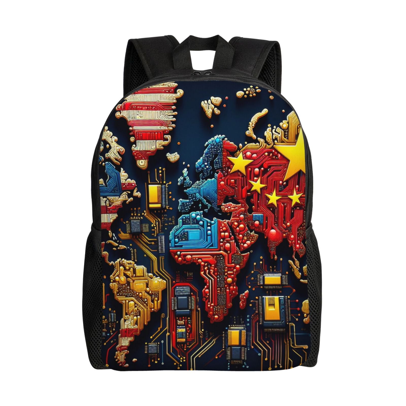 Lukts World Map Of Digital Circuits Print Backpack for Travel, Laptop ...