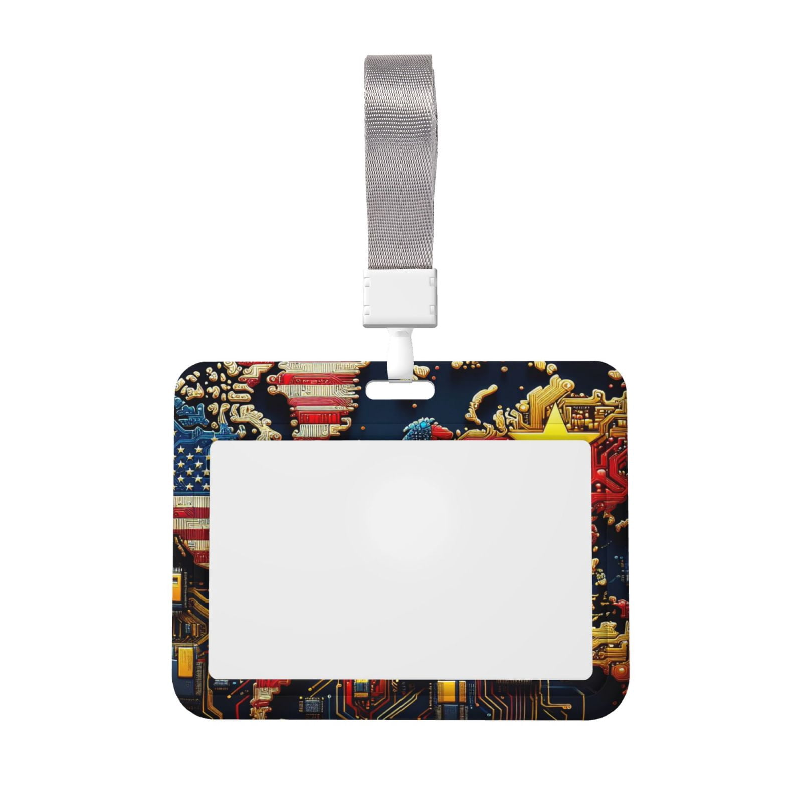 Lukts World Map Of Digital Circuits for Work Badge Protective Case ...