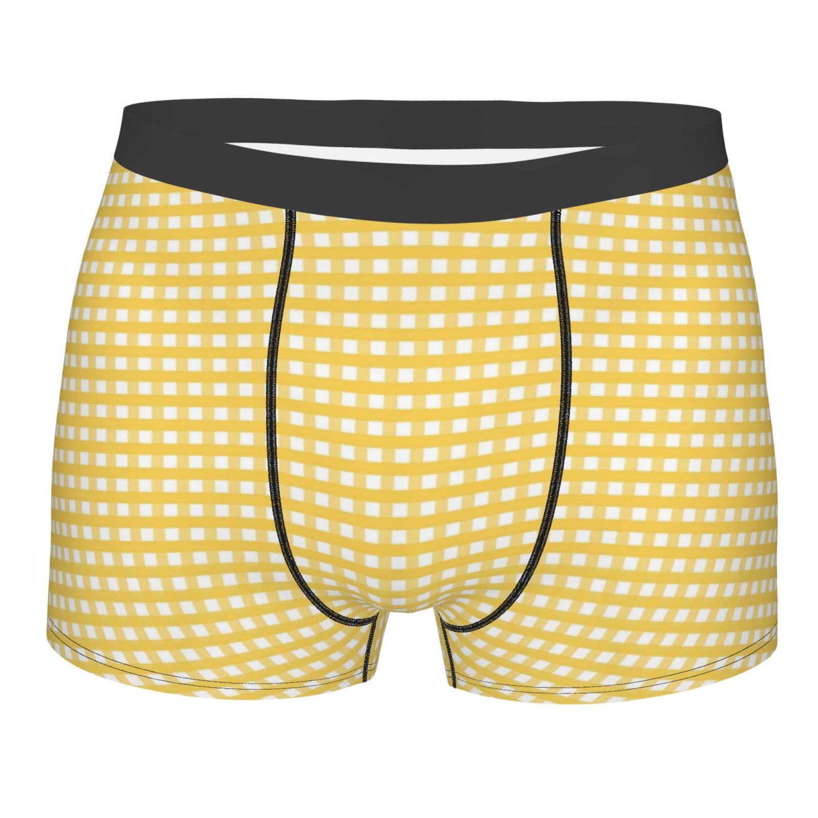 Lukts Yellow Gingham Men'S Underwear Covered Waistband Boxer Briefs ...