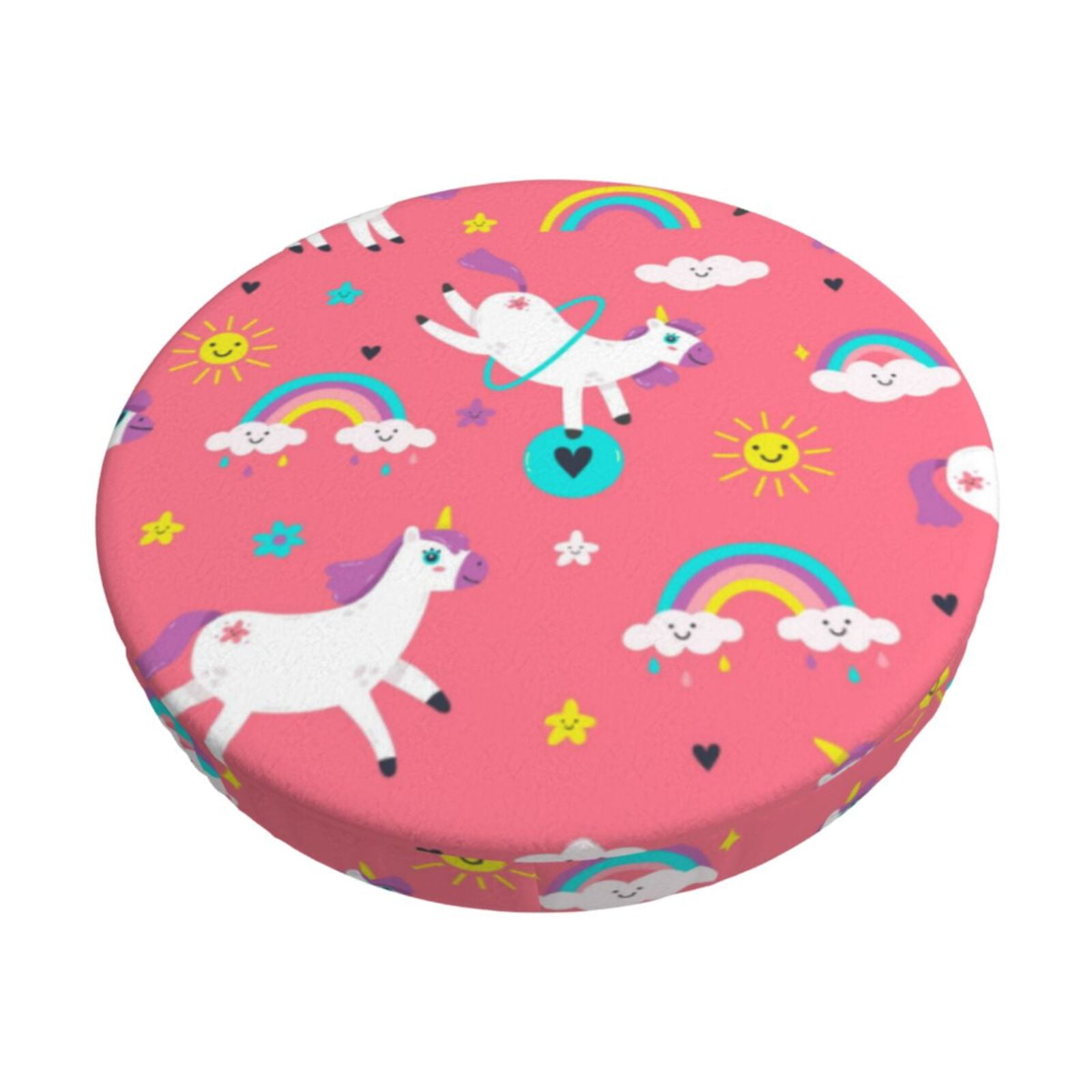 Lukts Yoga Unicorn Bar Stool Covers 12"-14" Round Crease-Resistant ...