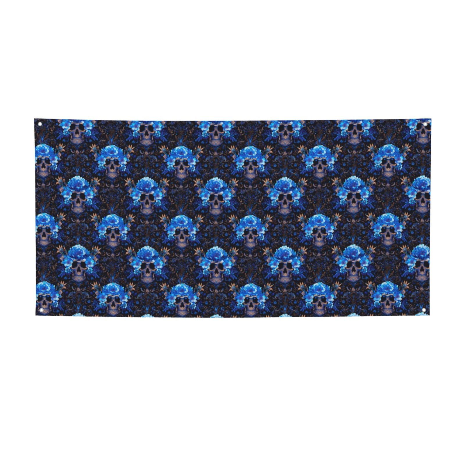 Lukts cool blue flower Skull Print Banners and Signs for Outdoor ...