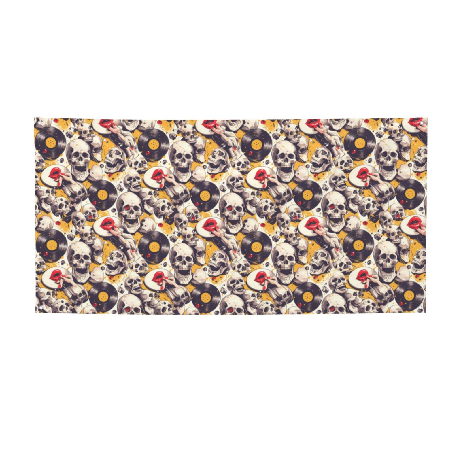 Lukts lips record rock Skull Print Banners and Signs for Outdoor ...