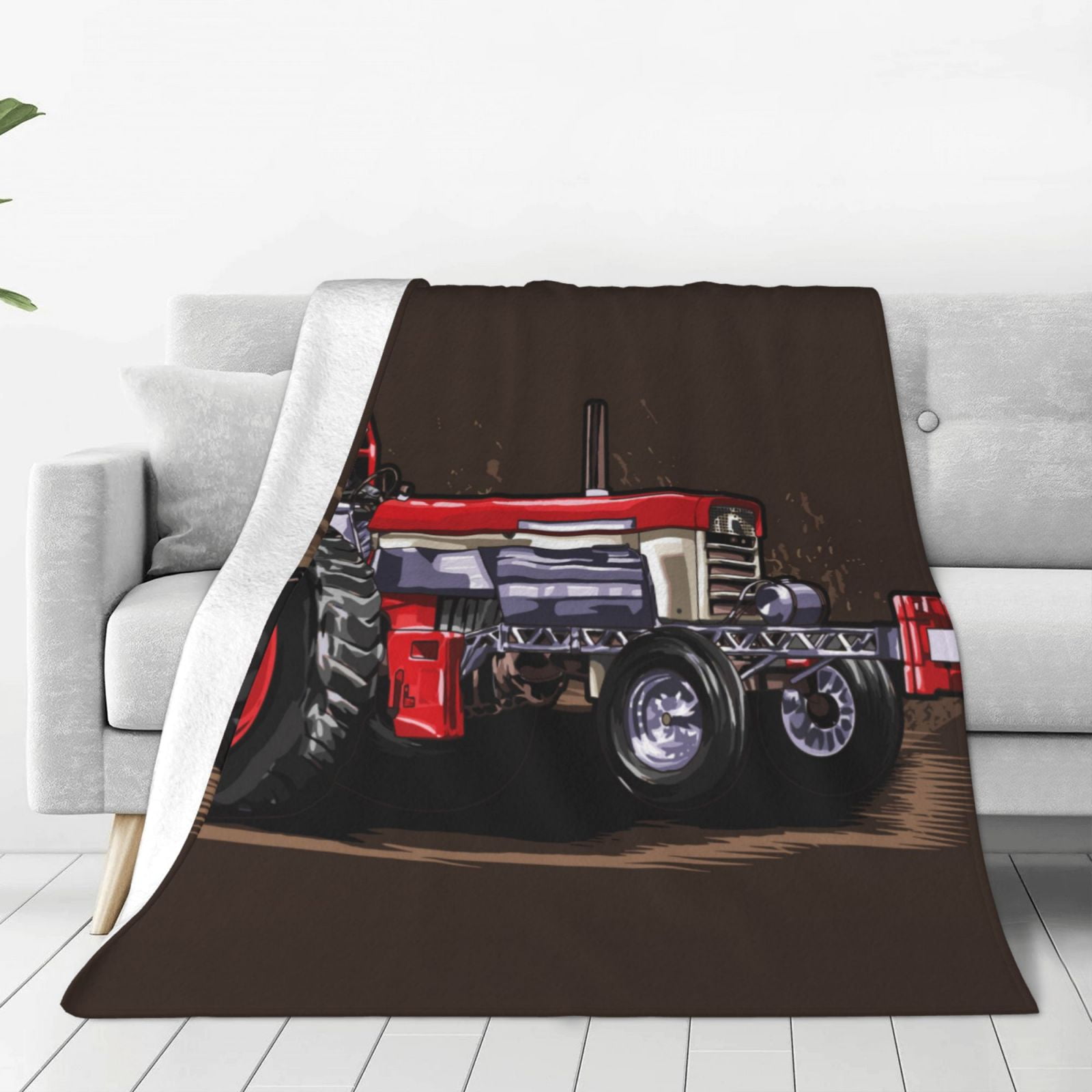 Lukts red tractor Patten Ultra-Soft Microfiber Fleece Blanket Throw ...