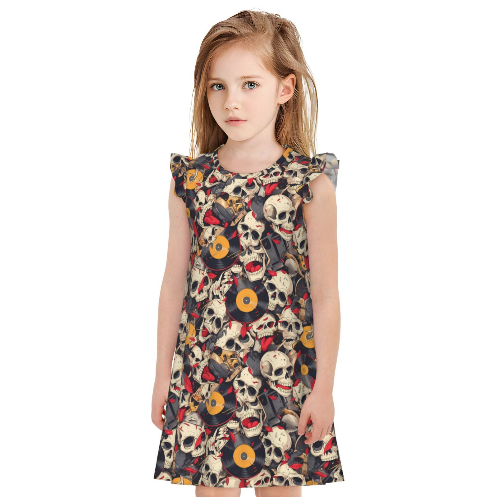 Lukts rock Skull record artist print Nightgowns for Girls，Elegant ...