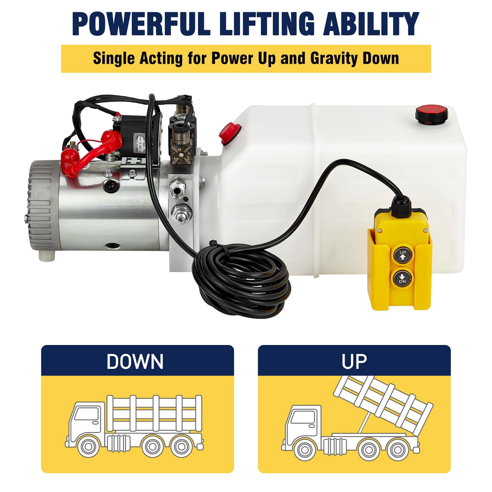 Luku 12V Double-Acting Hydraulic Power Unit, 2.2kW Car Lift Pump, 6 ...