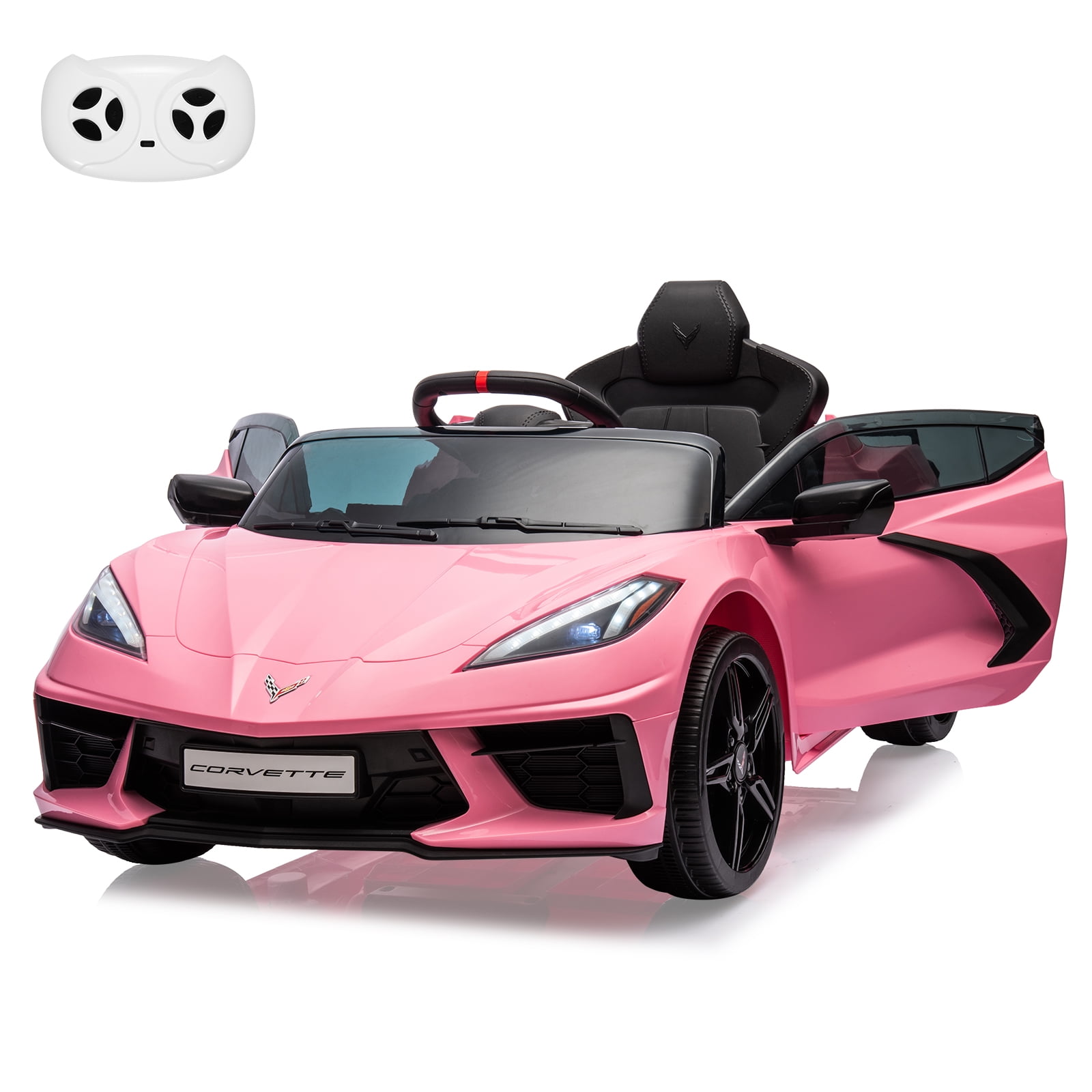 Luku 12V Kids Ride on Car Licensed Corvette Toddles Electric Sports Car ...