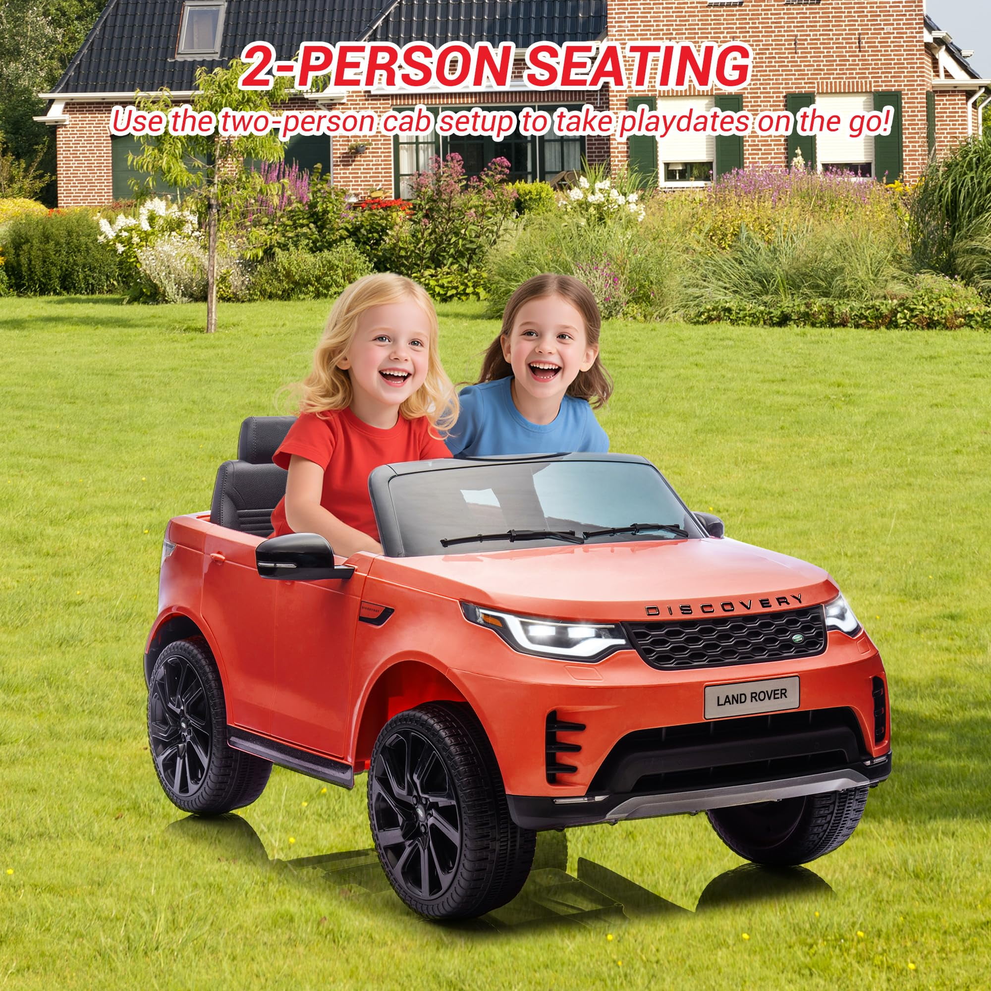 Luku 12V Licensed Land Rover Ride-On Car for Kids, Remote Control, 3 ...