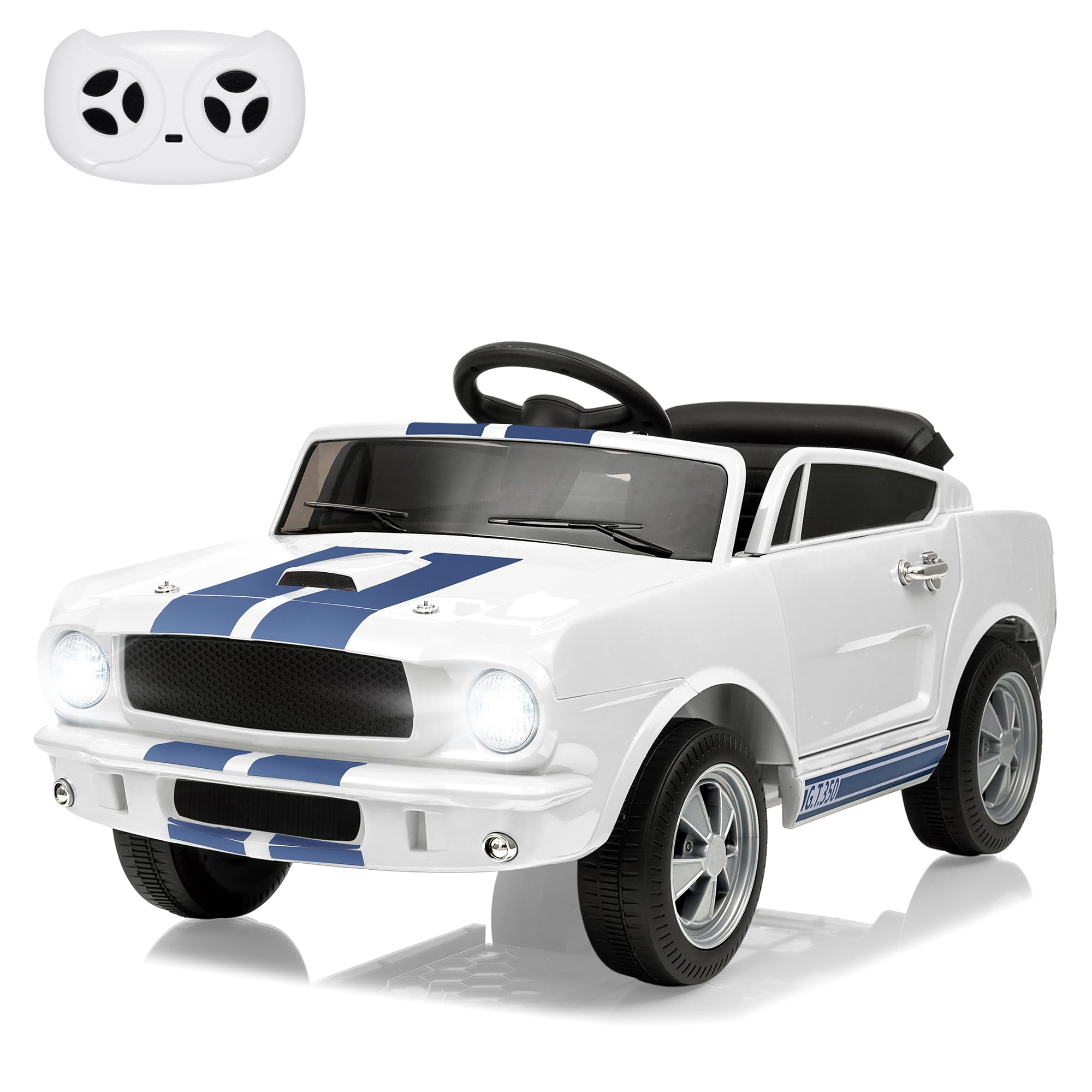 Luku 12V Licensed Shelby GT350 Kids Ride-On Car, Remote Control, Dual ...