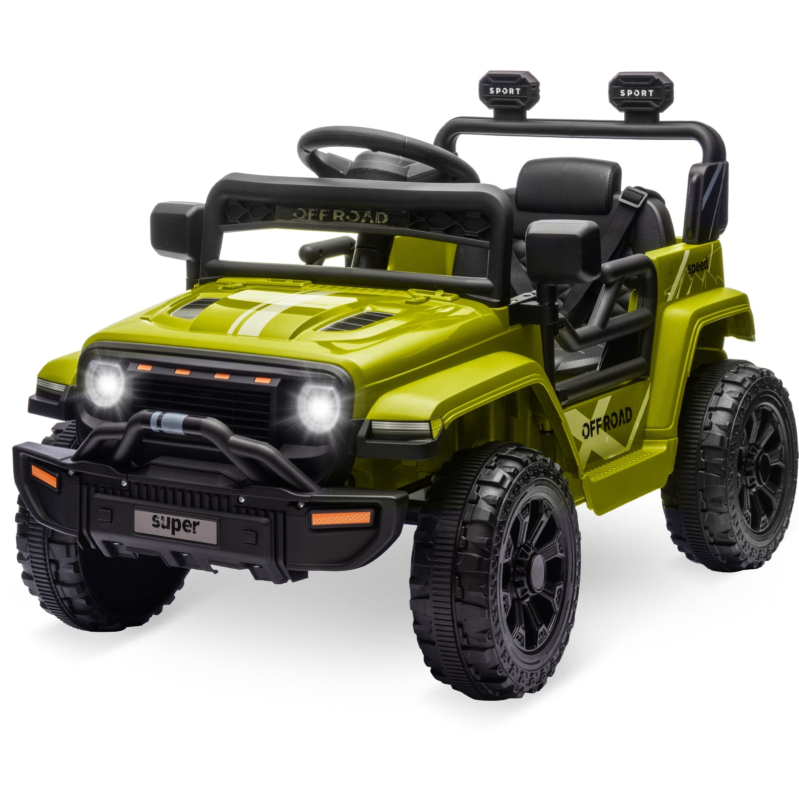 Luku 12V Ride On Truck Toy Car w/Parent Remote Control, Steering Wheel ...