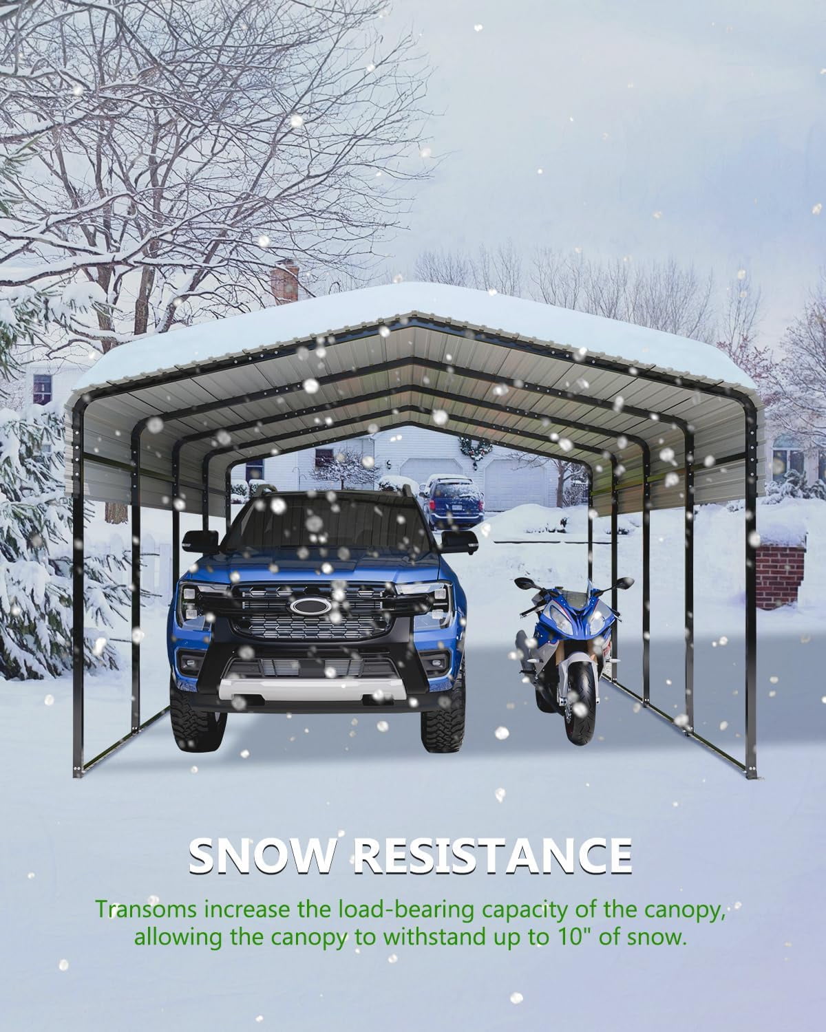 Luku 13x20FT Durable Metal Carport for Cars, Trucks, & Tractors ...