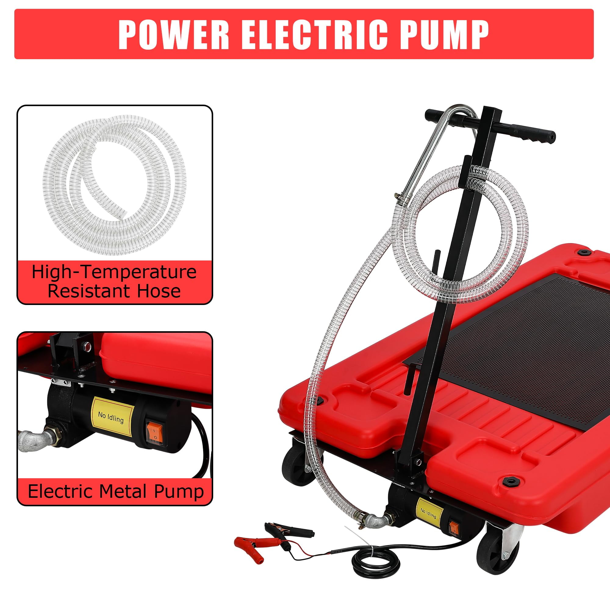 Luku 17 Gallon Low Profile Oil Drain Pan with 12V Electric Pump ...
