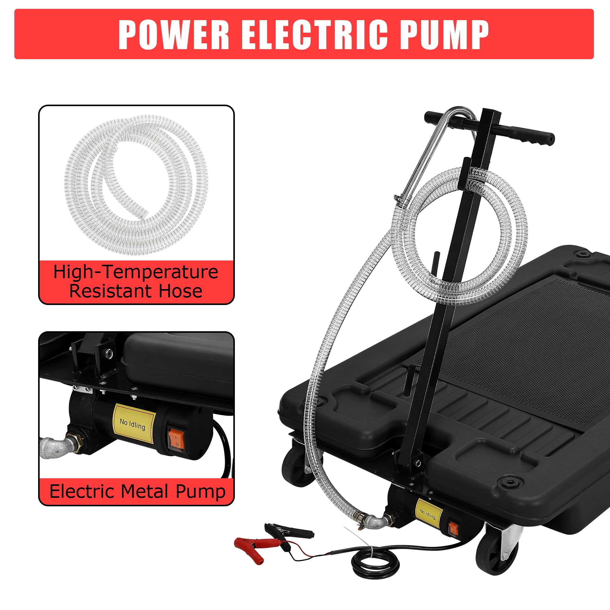 Luku 17 Gallon Low Profile Oil Drain Pan with 12V Electric Pump ...